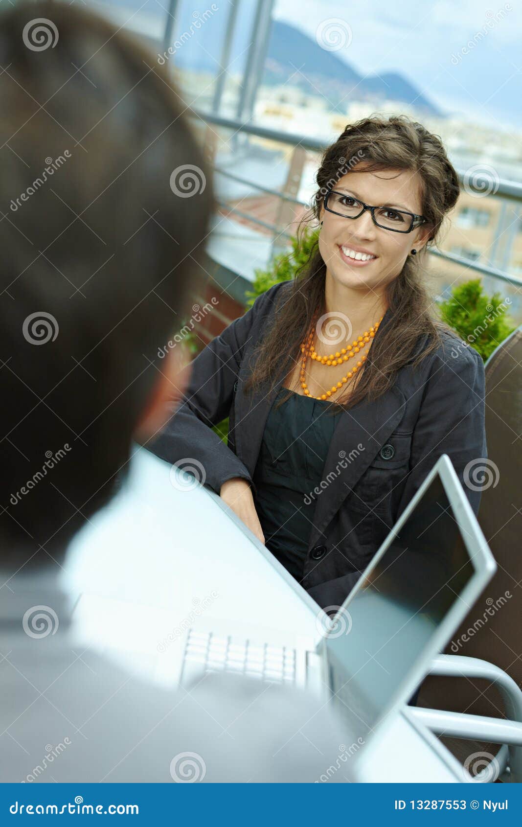 Businesswoman Talking Outdoor Stock Image - Image of explaining ...
