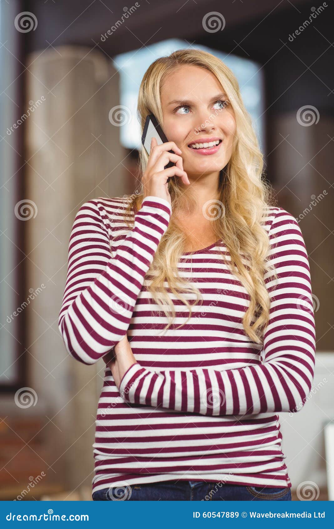 Businesswoman Talking Over Phone Stock Image - Image of long ...