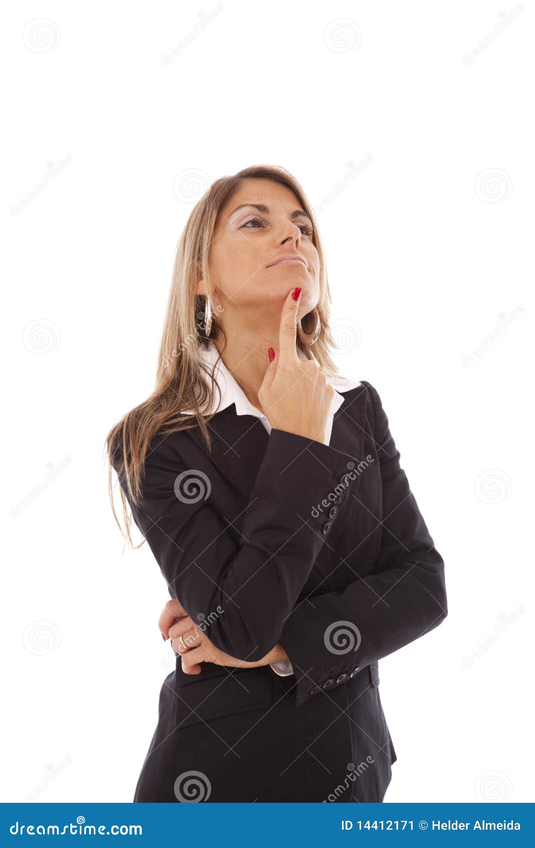 Businesswoman thinking stock image. Image of employee - 14412171