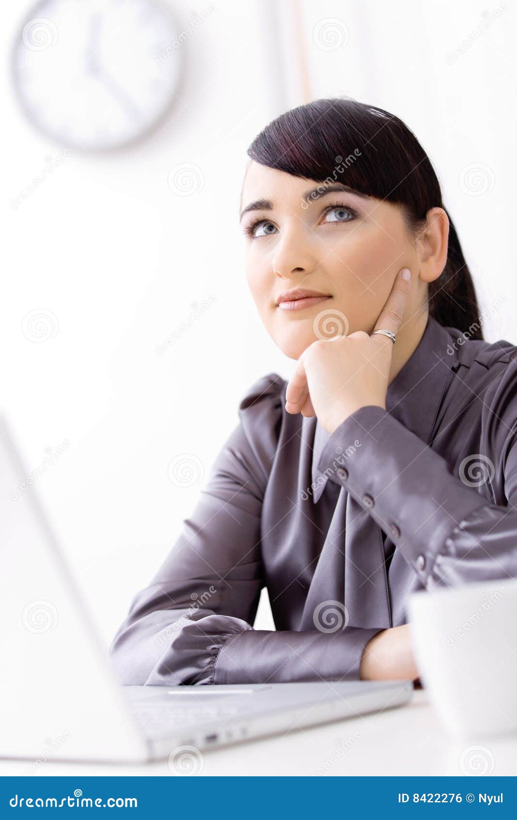 Businesswoman thinking stock photo. Image of female, career - 8422276