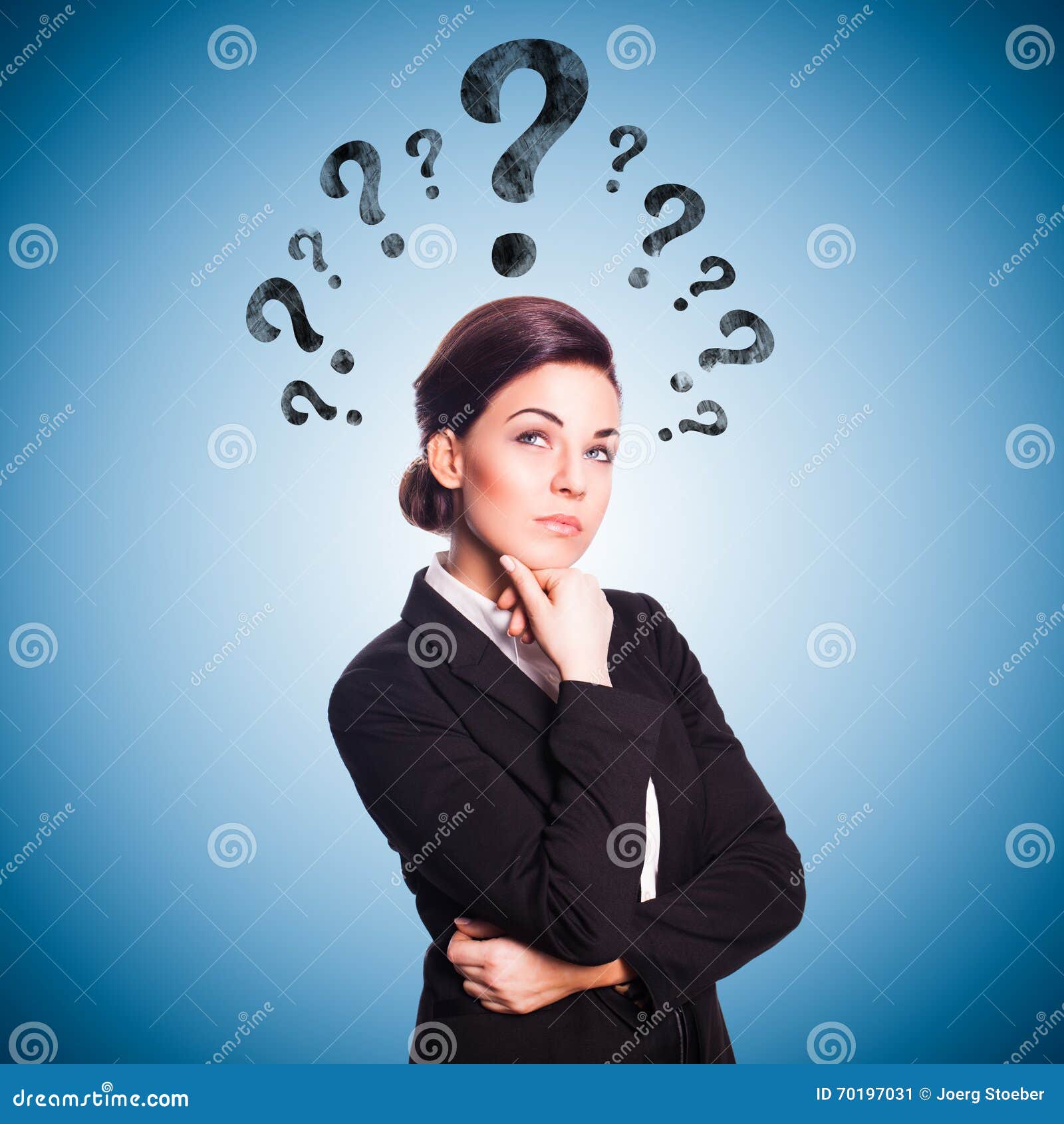 Businesswoman Thinking about a Problem Stock Image - Image of positive ...