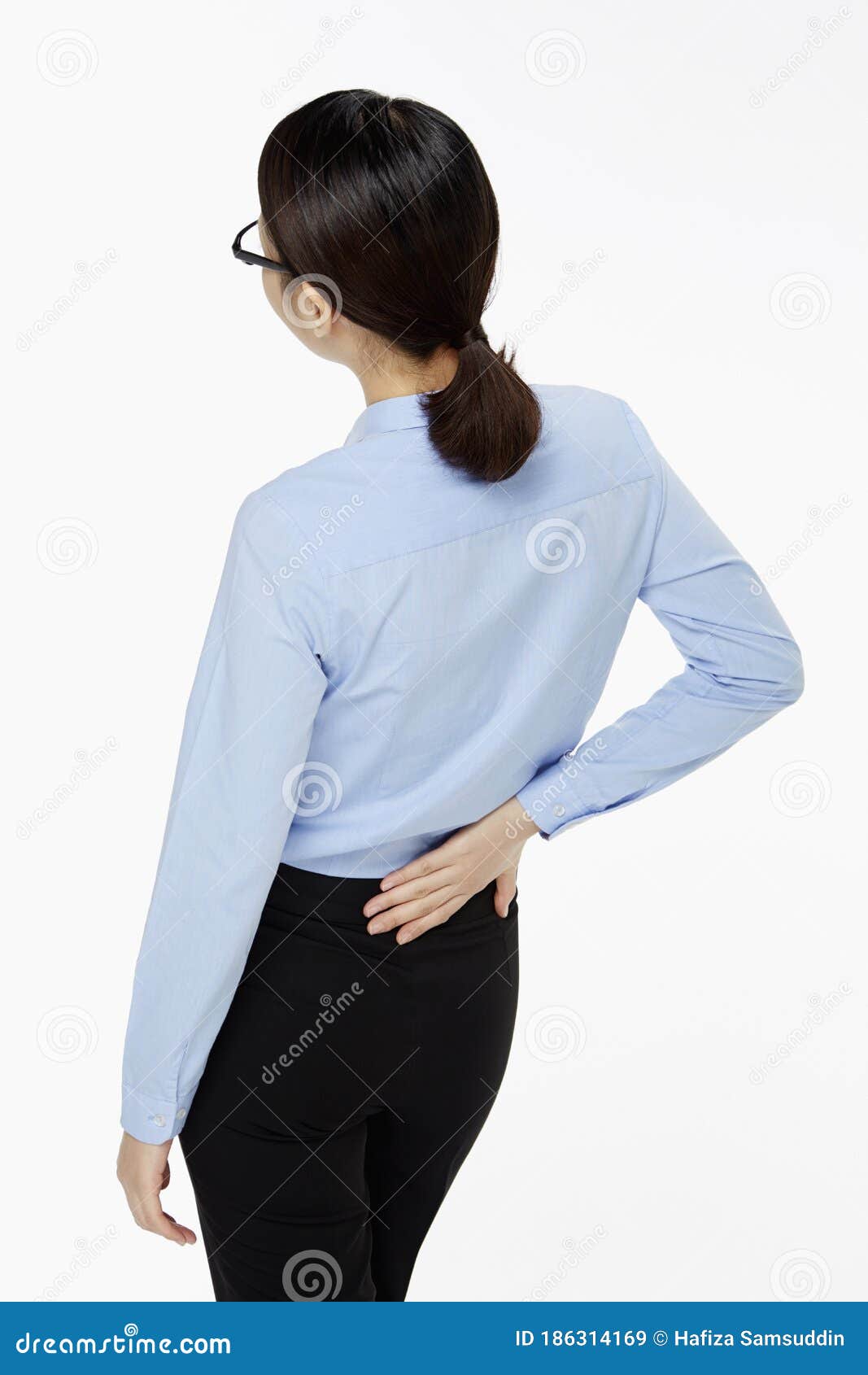 Businesswoman Touching Her Lower Back Stock Image - Image of back ...