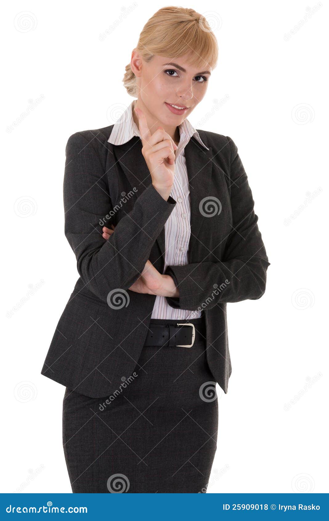 Businesswoman with Tutorial Gesture Stock Photo - Image of executive ...