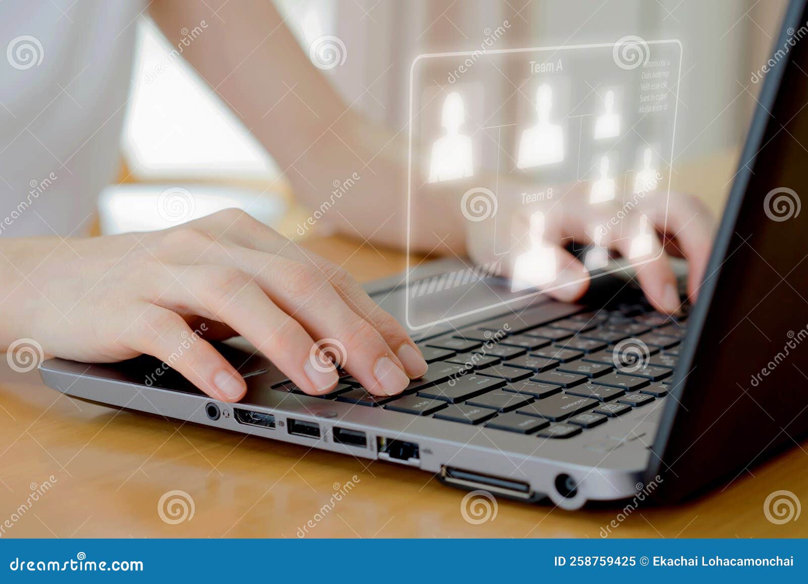 A Businesswoman Use Laptop for Analyze and Management Team on Virtual ... A Businesswoman Use Laptop for Analyze and Management Team on Virtual ...