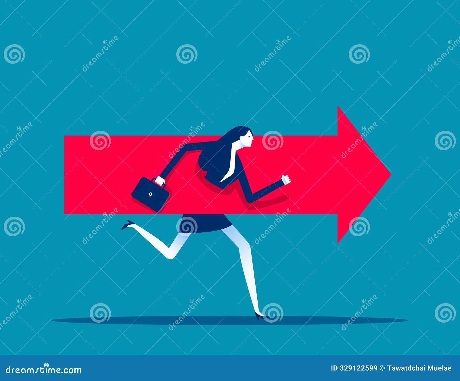 Businesswoman Using Arrows As Motivation To Move Forward. Business ...