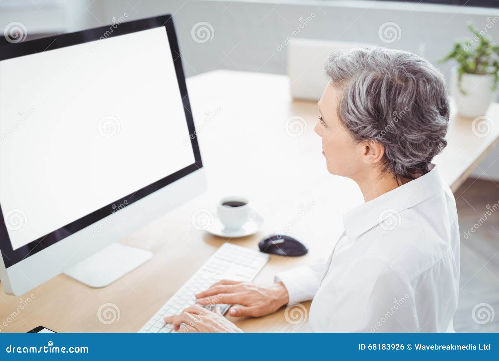 Businesswoman Using Computer Stock Photo - Image of desk, concentrated ...