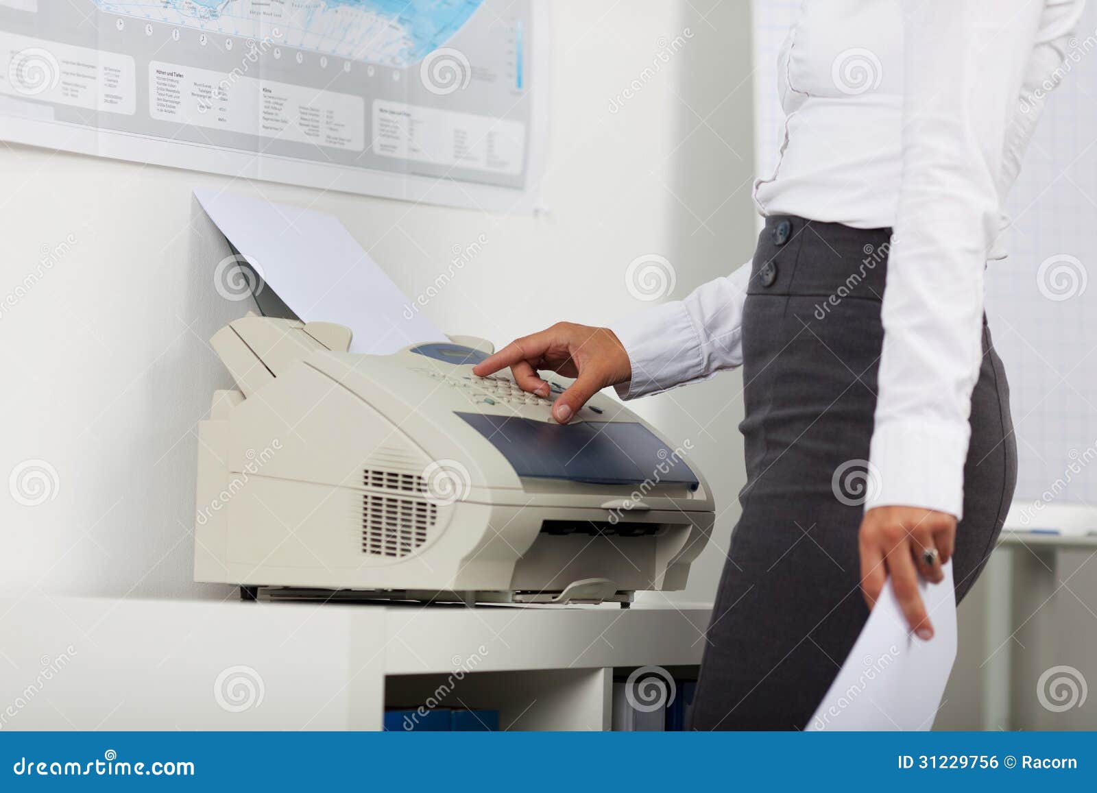 Businesswoman Using Copy Machine Stock Photo - Image of document ...