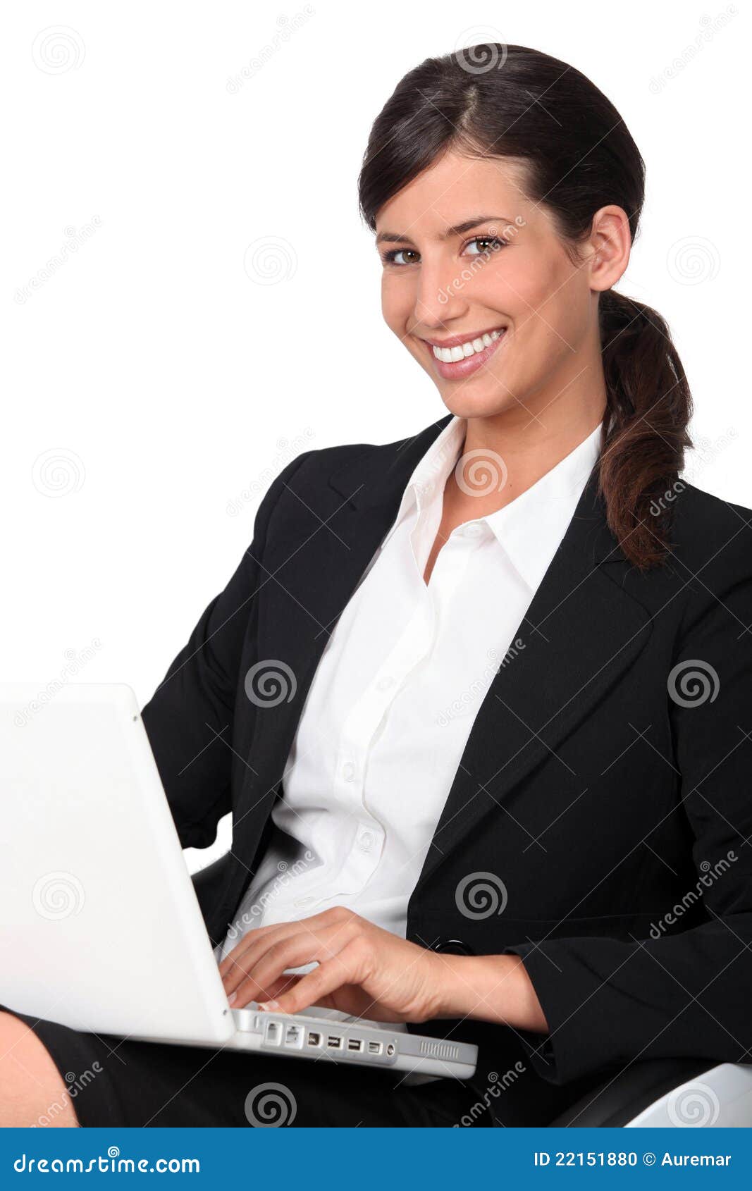 Businesswoman Using a Laptop Computer Stock Photo - Image of attractive ...