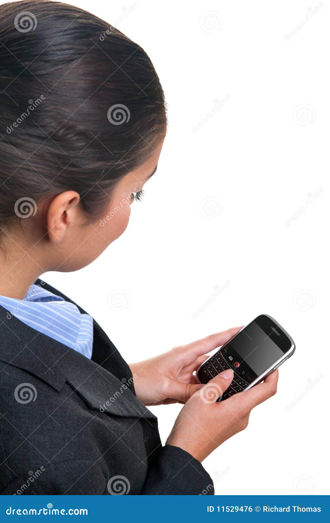 Businesswoman Using a Mobile Device Stock Photo - Image of adult, white ...