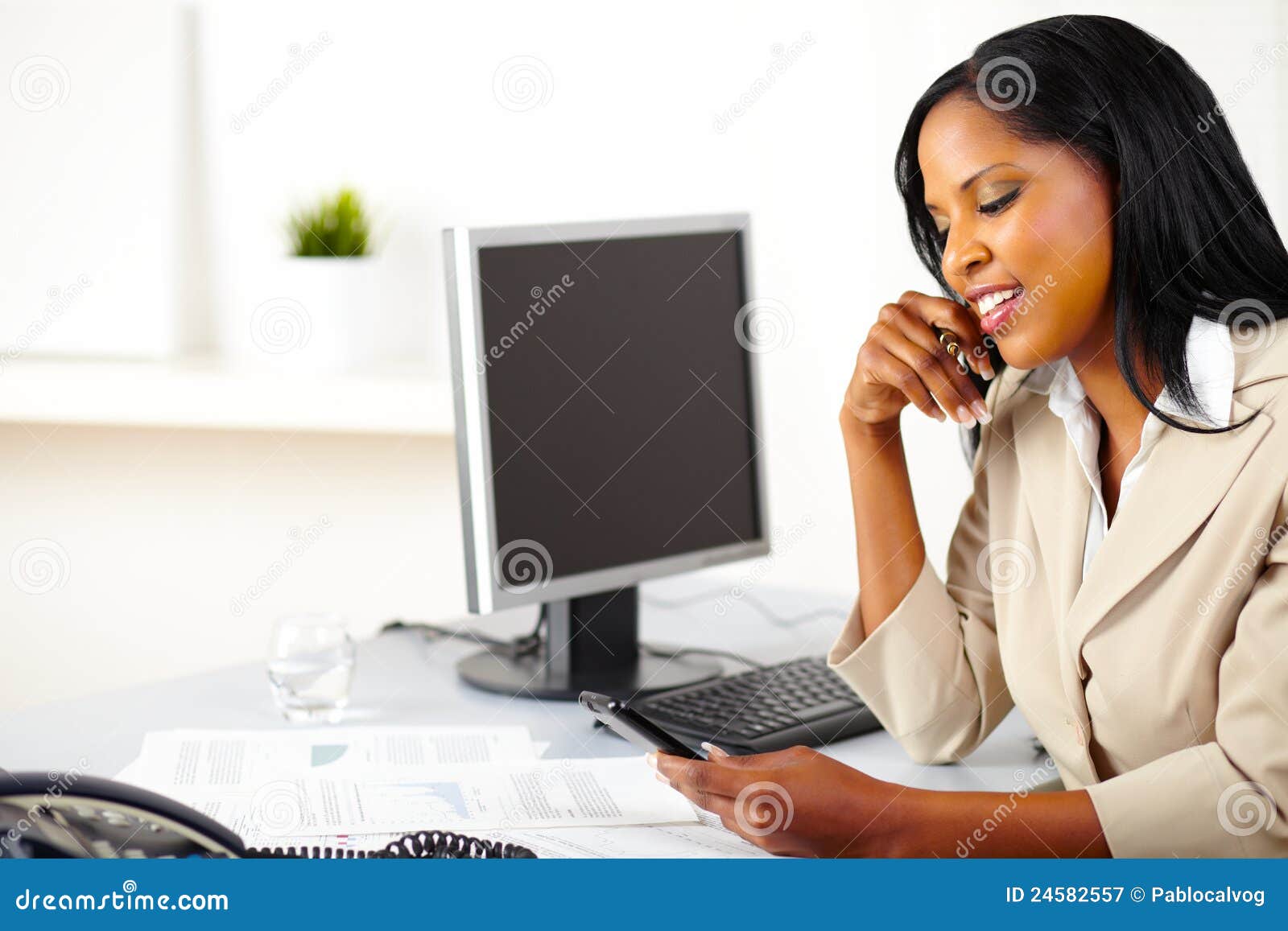 Businesswoman Using a Mobile Phone Stock Image - Image of businesswoman ...
