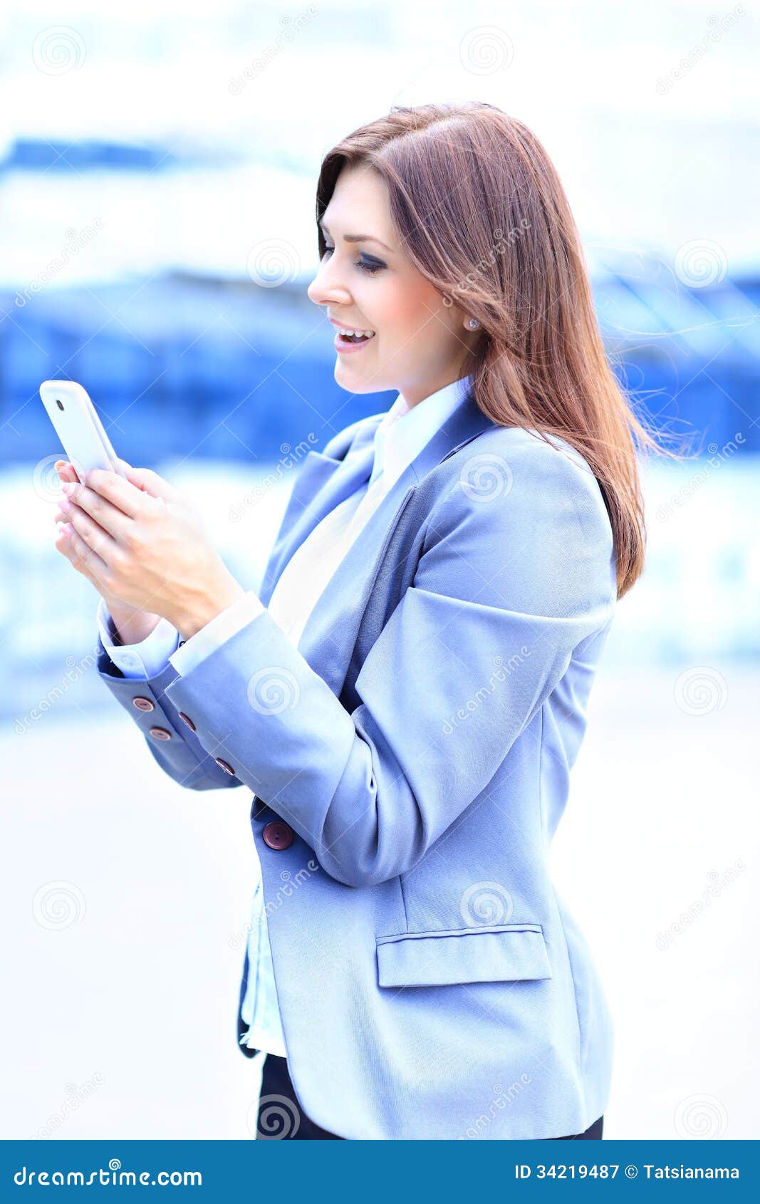 Businesswoman Using The Mobile Phone Stock Image Image Of Phone