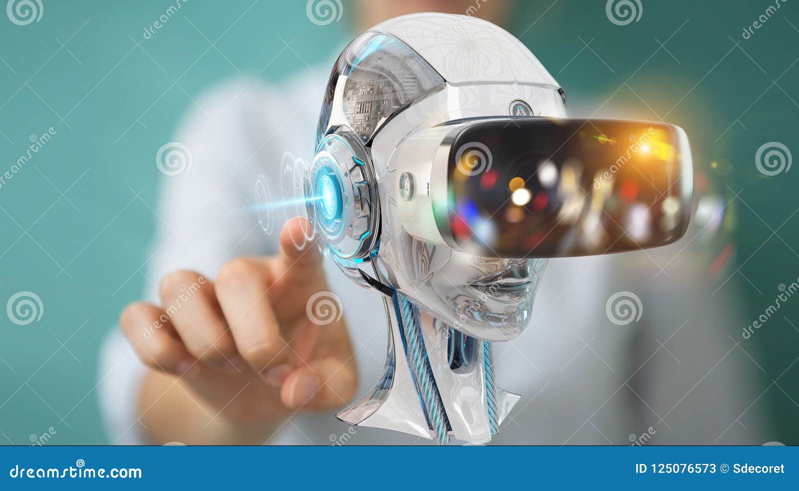 Businesswoman Using Virtual Reality And Artificial Intelligence Stock ... Businesswoman Using Virtual Reality And Artificial Intelligence Stock ...