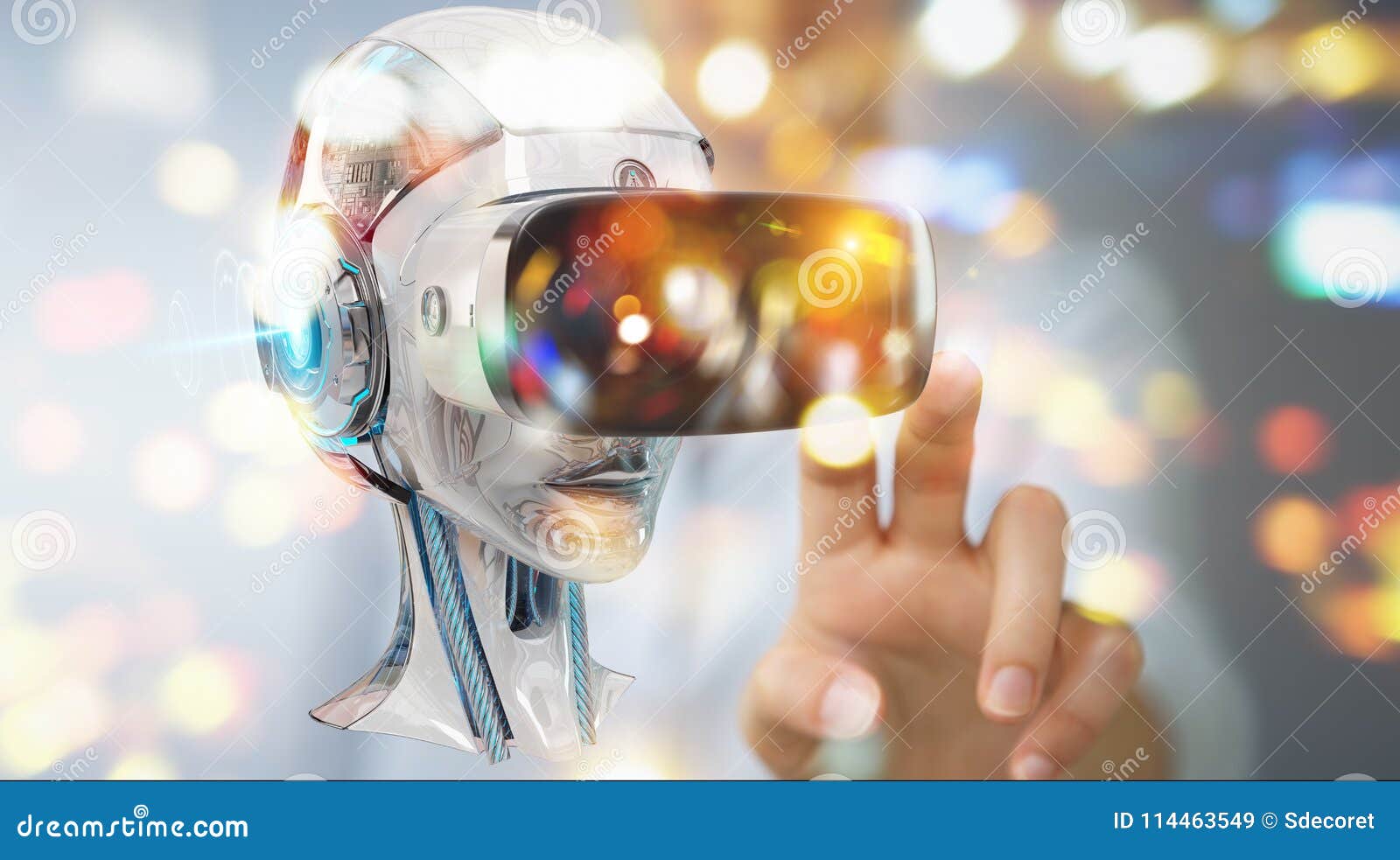 Businesswoman Using Virtual Reality And Artificial Intelligence Stock ... Businesswoman Using Virtual Reality And Artificial Intelligence Stock ...