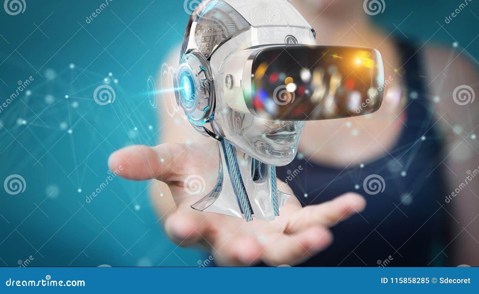 Businesswoman Using Virtual Reality And Artificial Intelligence Stock ... Businesswoman Using Virtual Reality And Artificial Intelligence Stock ...
