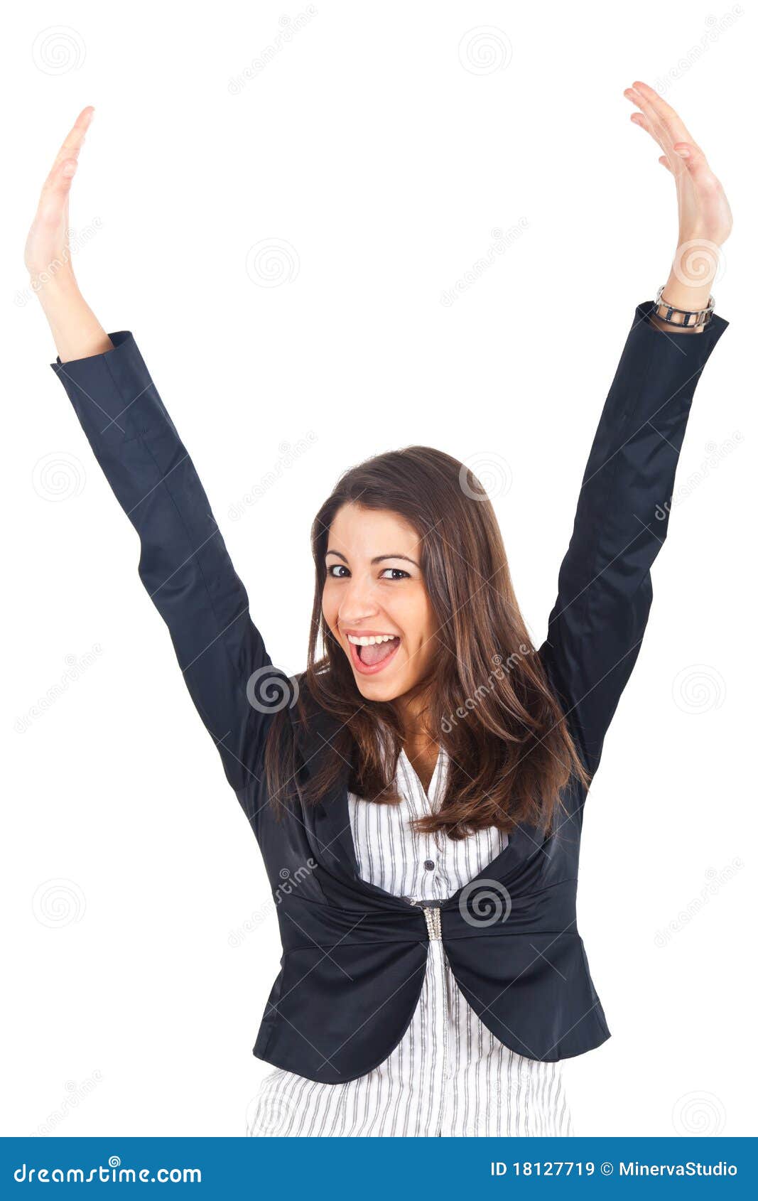 Businesswoman victory pose stock image. Image of female - 18127719