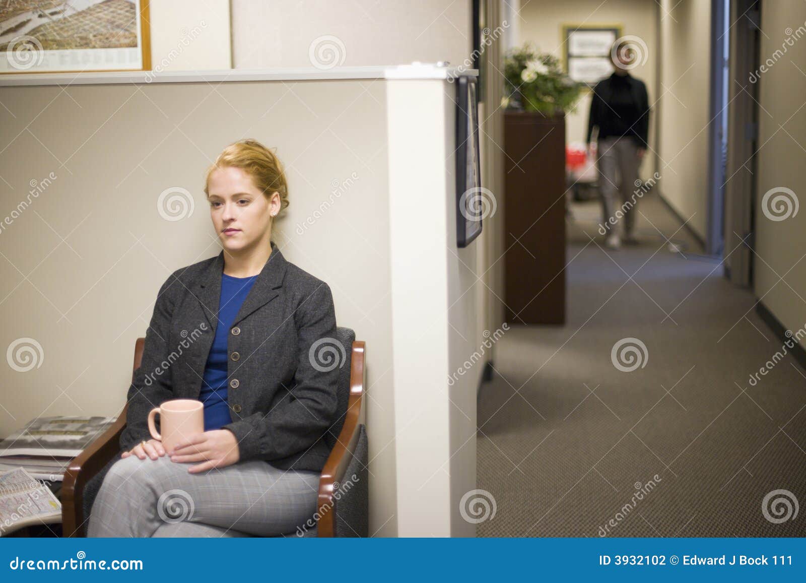 Businesswoman Waiting in Office Lobby Stock Photo - Image of client ...