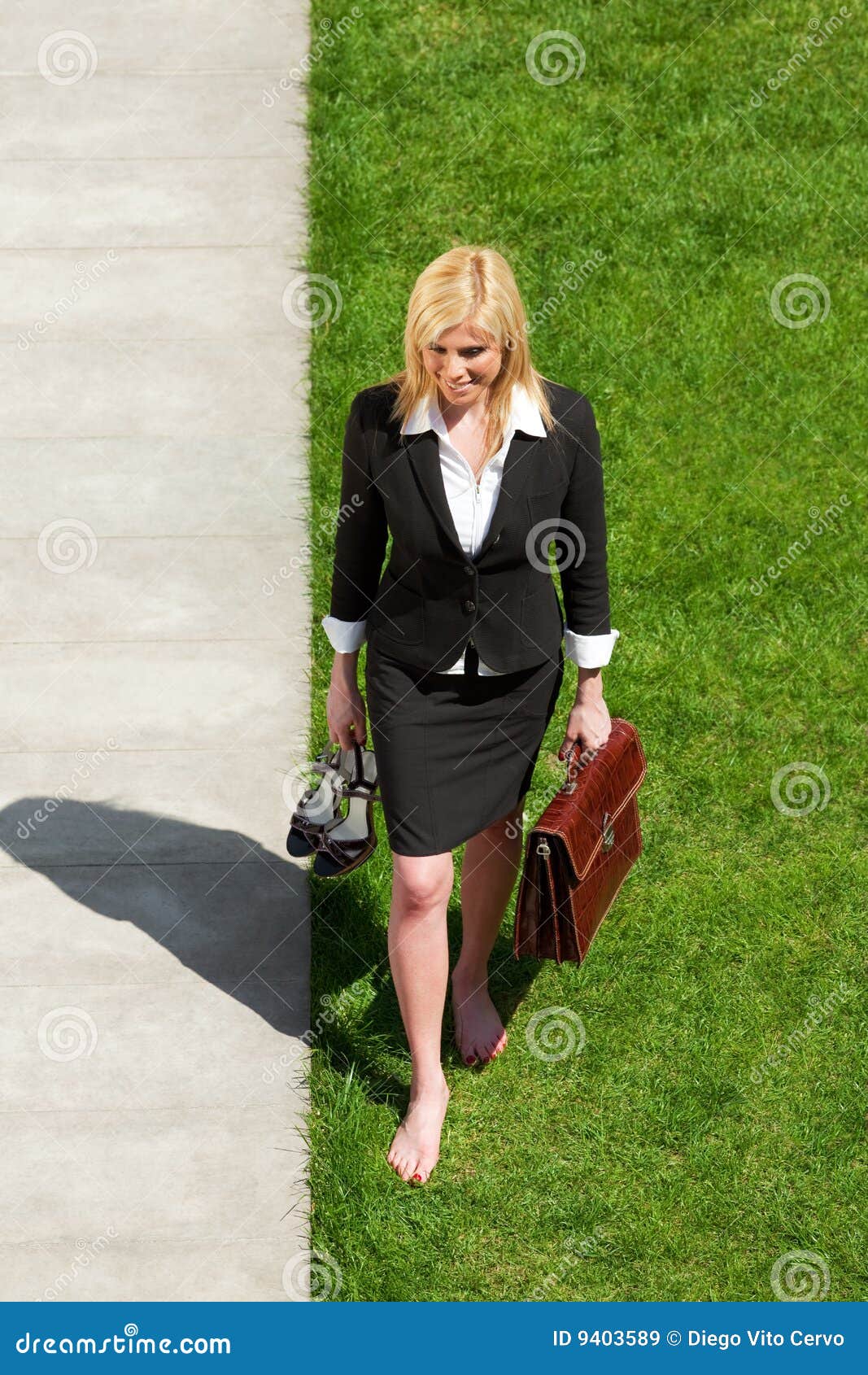 Walking Barefoot In Office Style Clothes Stock Photography ...