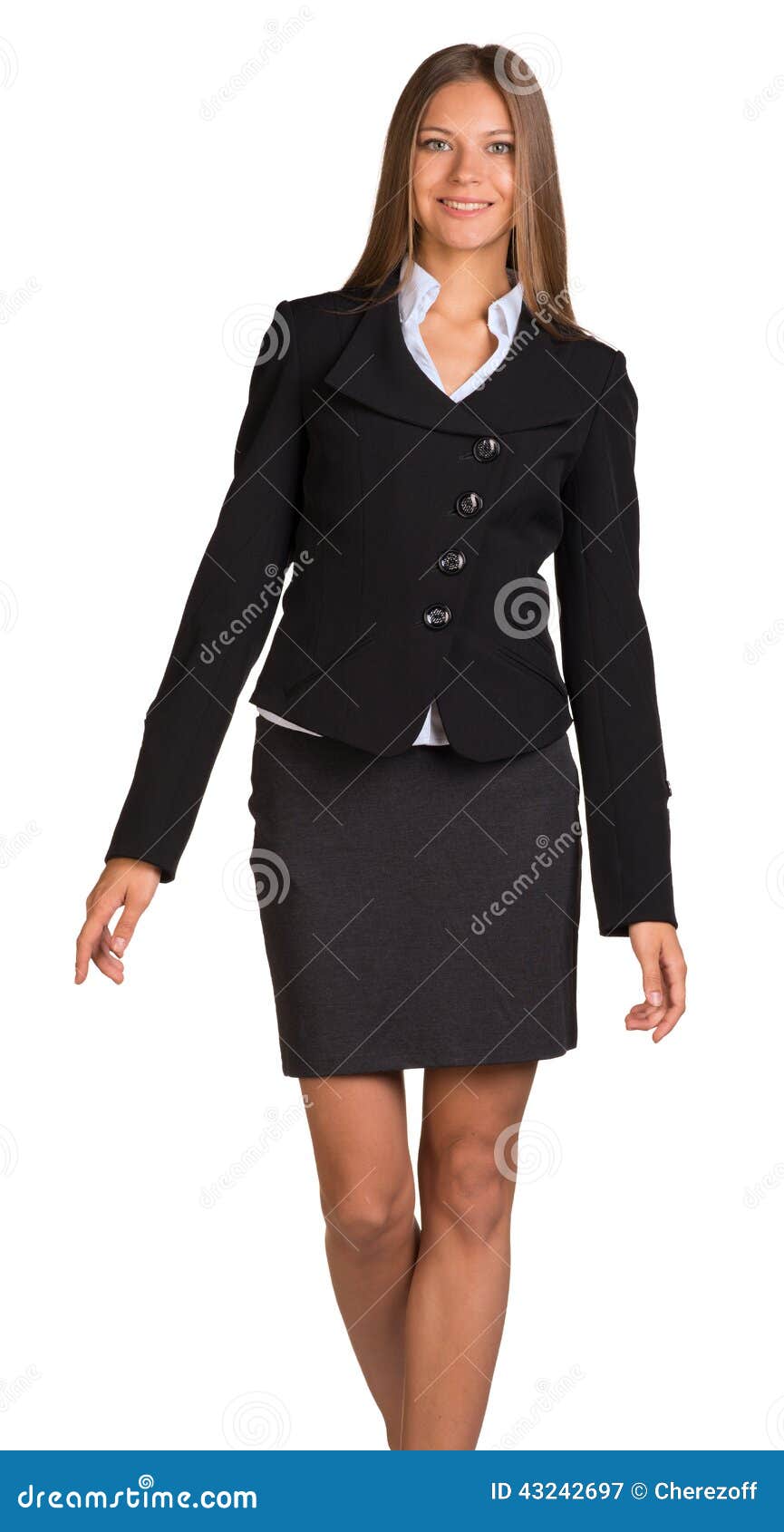 Businesswoman Walks Forward Stock Image - Image of blouse, portrait ...