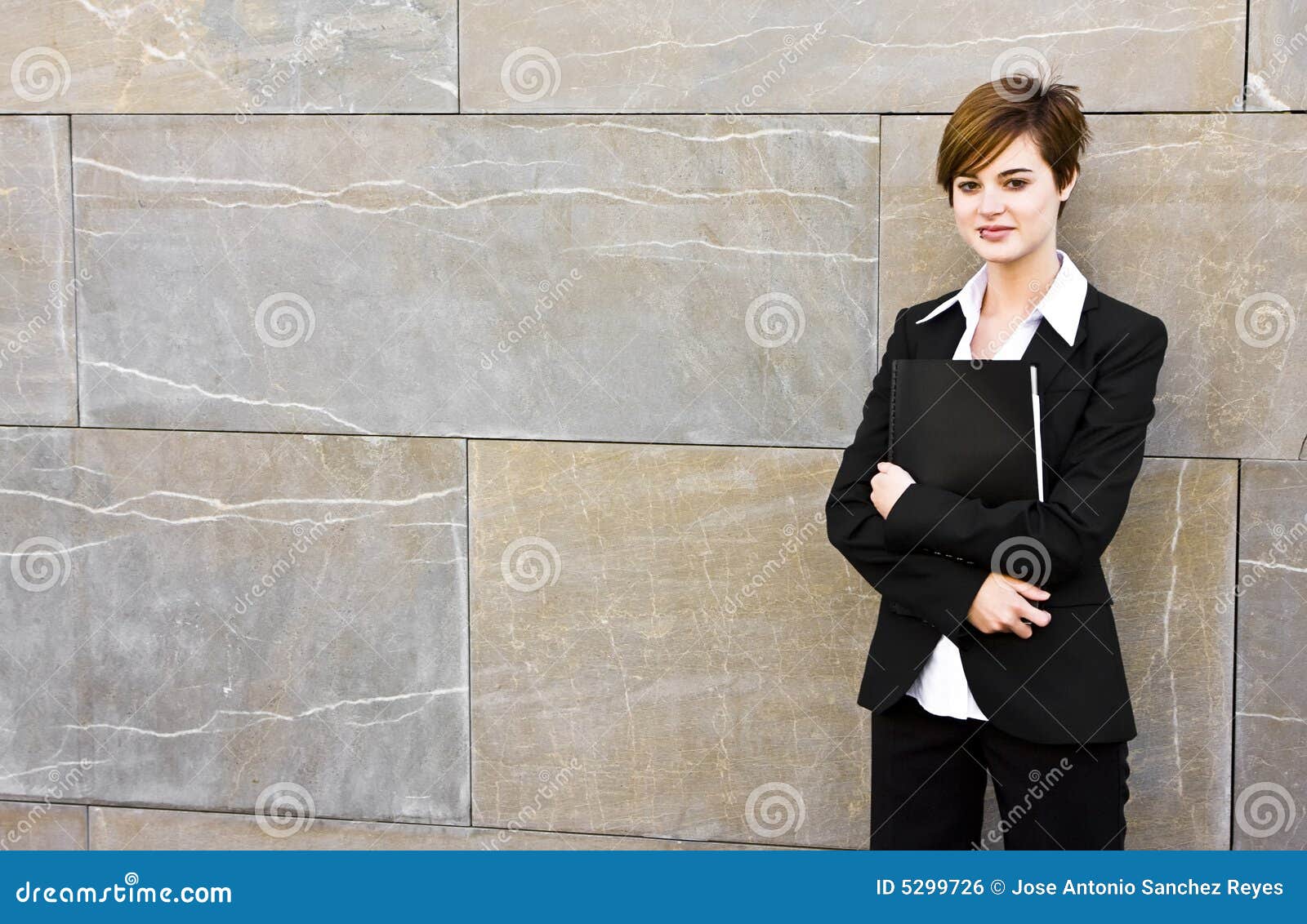 Businesswoman On Wall Picture. Image: 5299726