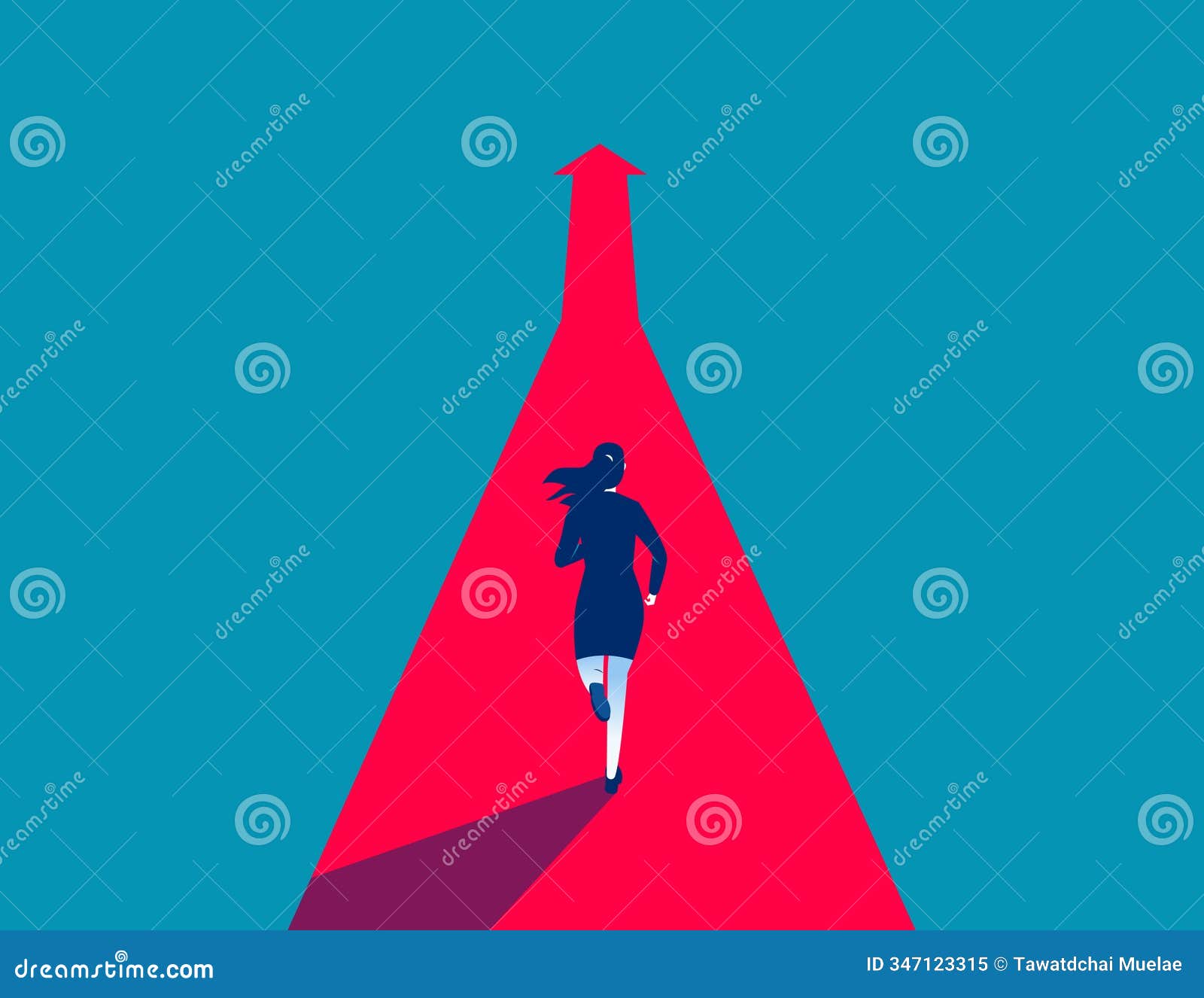 Businesswoman the Way Forward. Development Business Vector Illustration ...