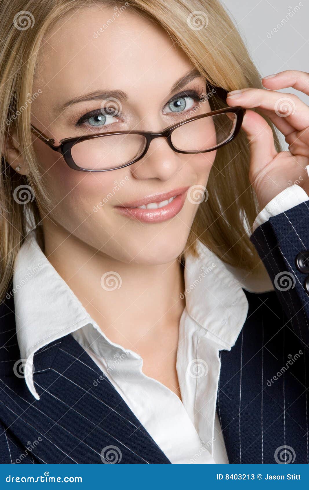 Businesswoman Wearing Glasses Stock Image Image Of Eyeglasses