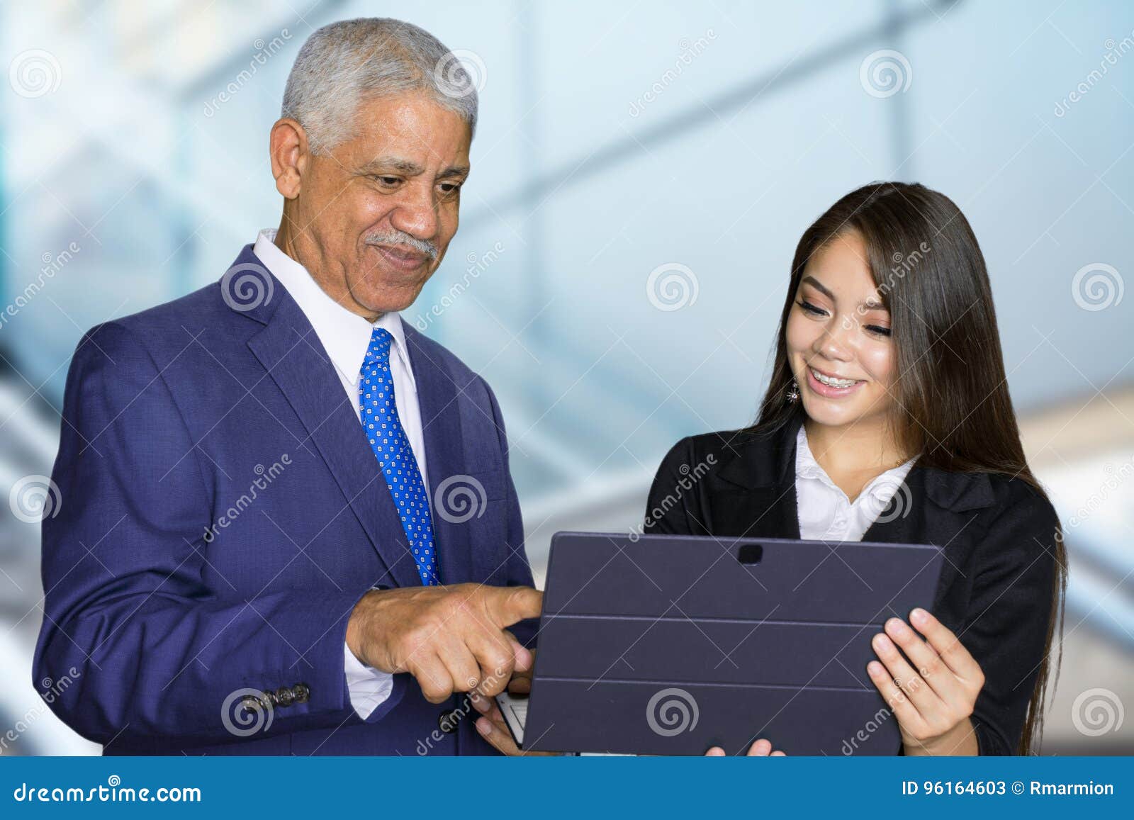 Businesswoman at Work with Senior Client Stock Image - Image of citizen ...