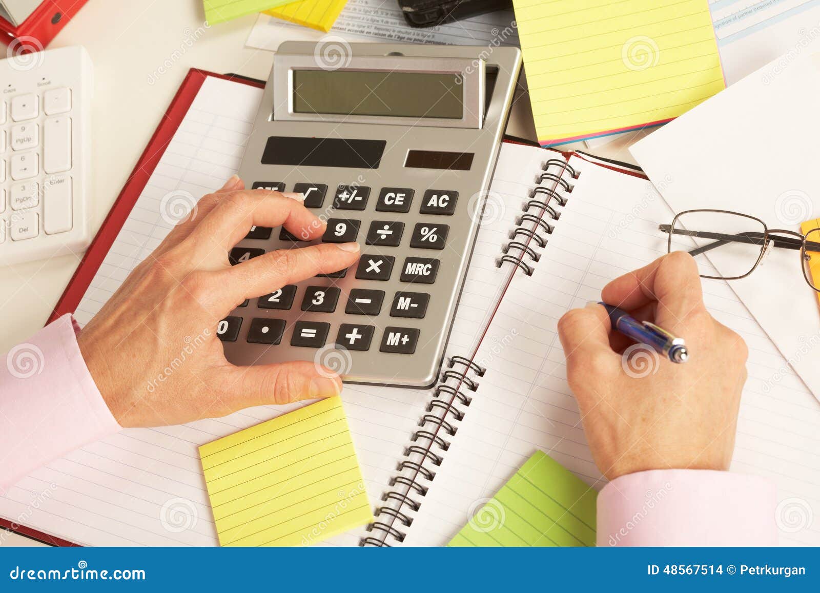 Businesswoman Working with Calculator Stock Photo - Image of ...