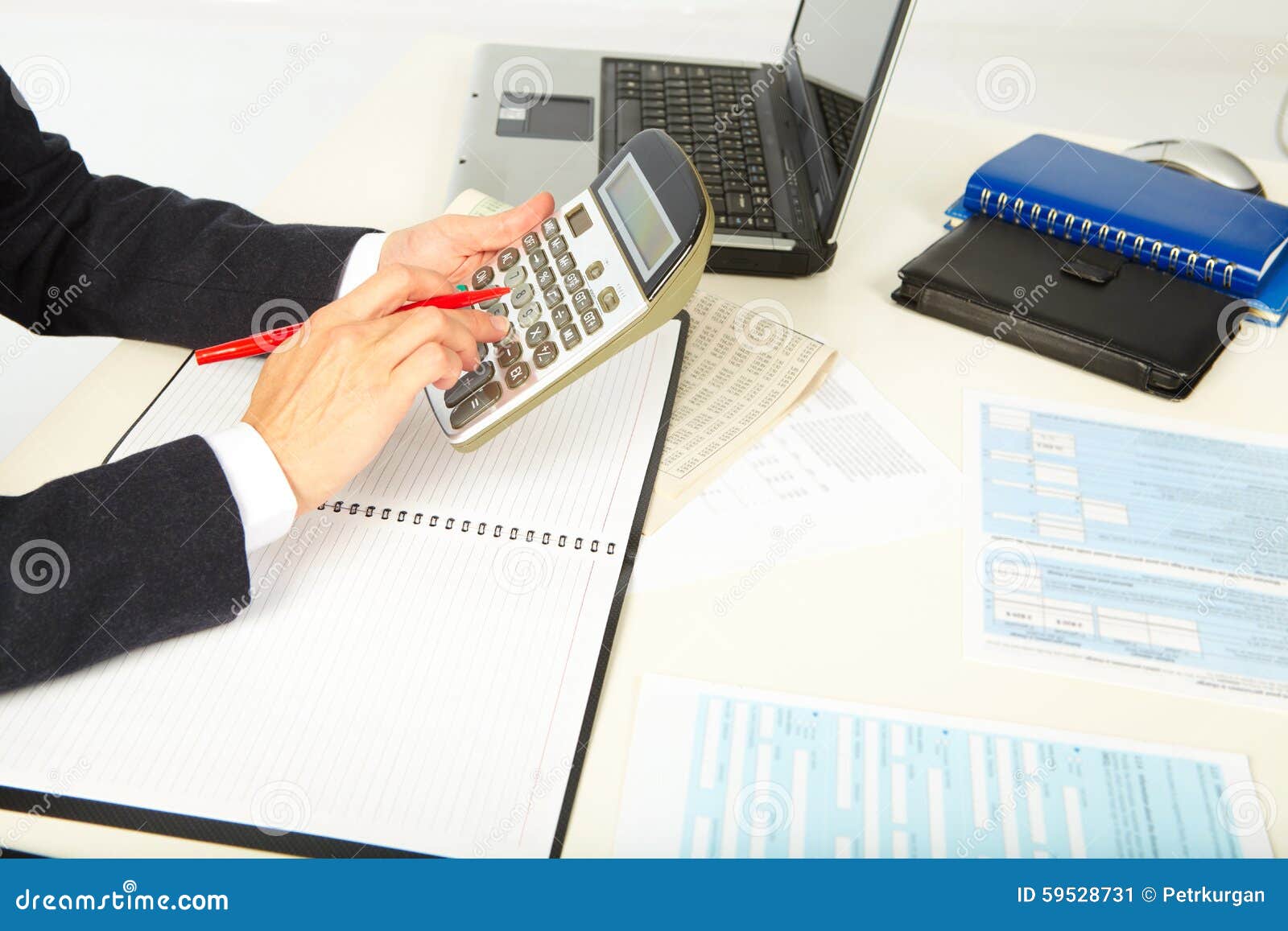Businesswoman Working with Calculator Stock Image - Image of calculate ...