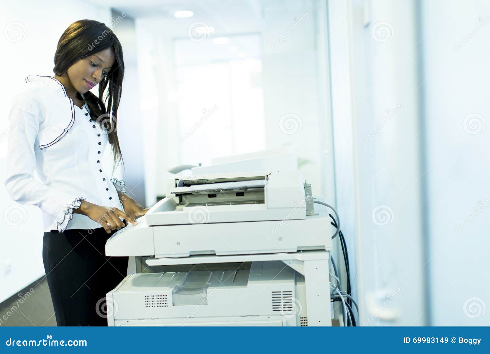 Businesswoman stock image. Image of paperwork, scanner - 69983149