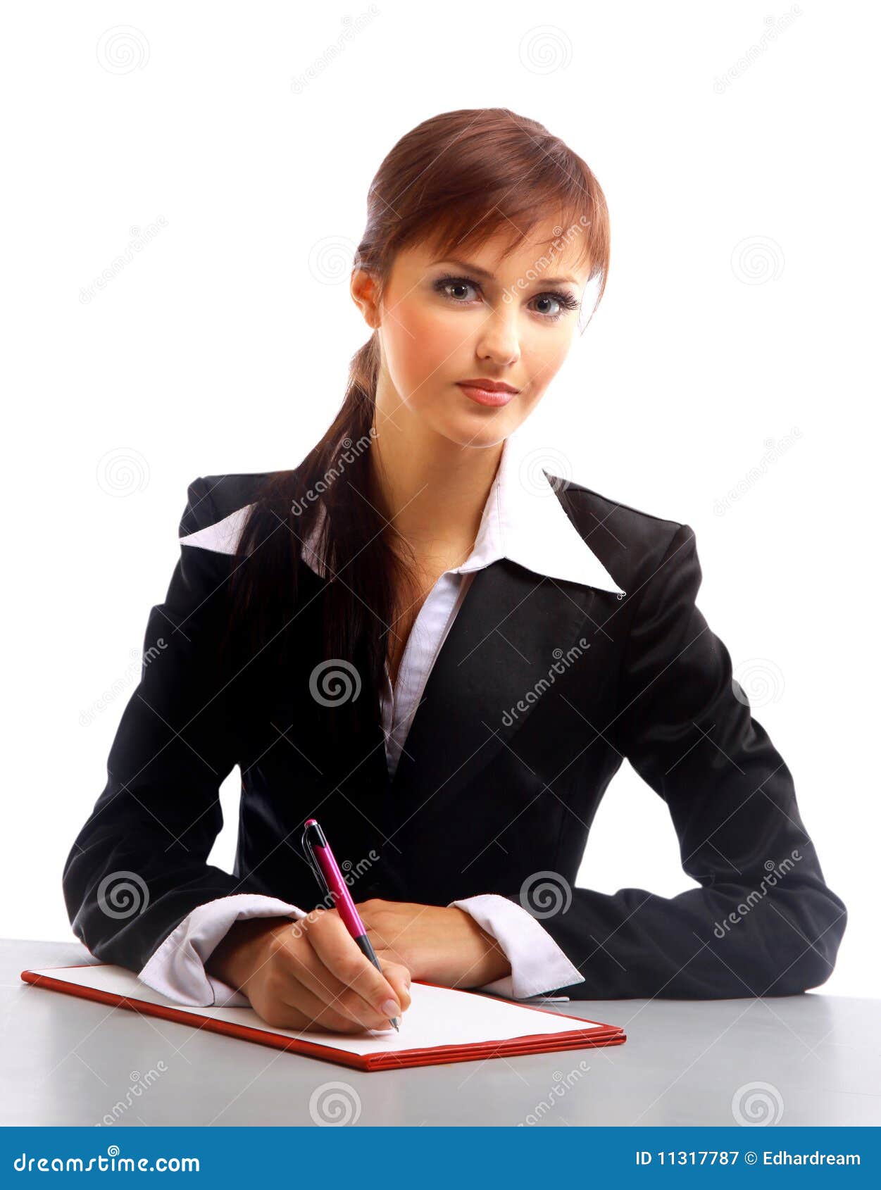 Businesswoman Working at Desk Stock Image - Image of office ...