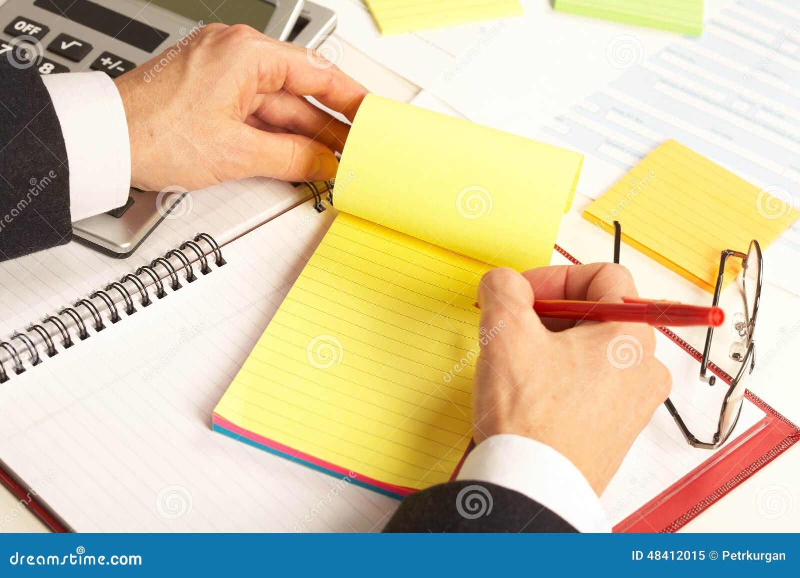 Businesswoman Working with Documents Stock Image - Image of male ...