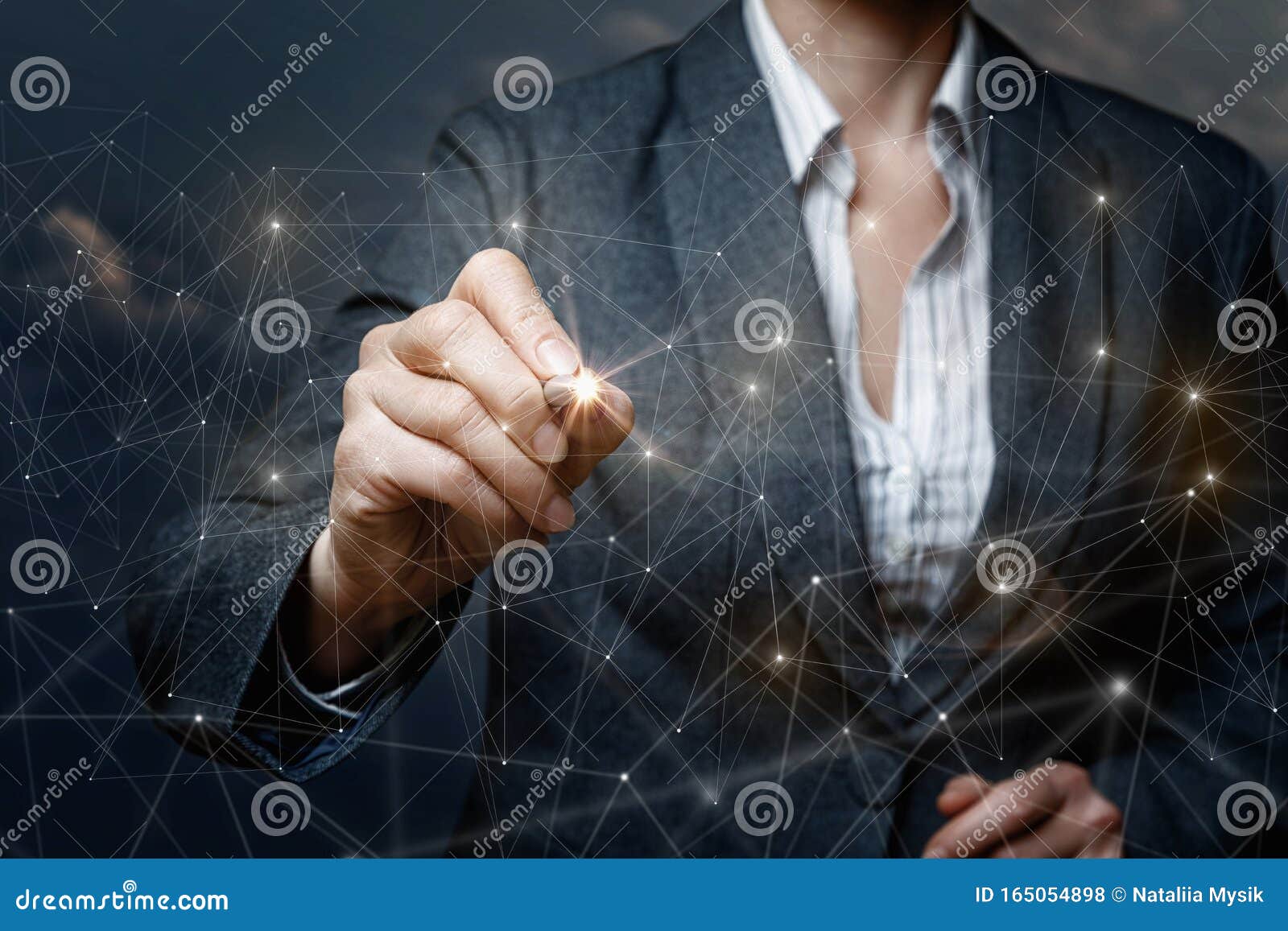 Businesswoman Working Network Connections Stock Photo - Image of ...
