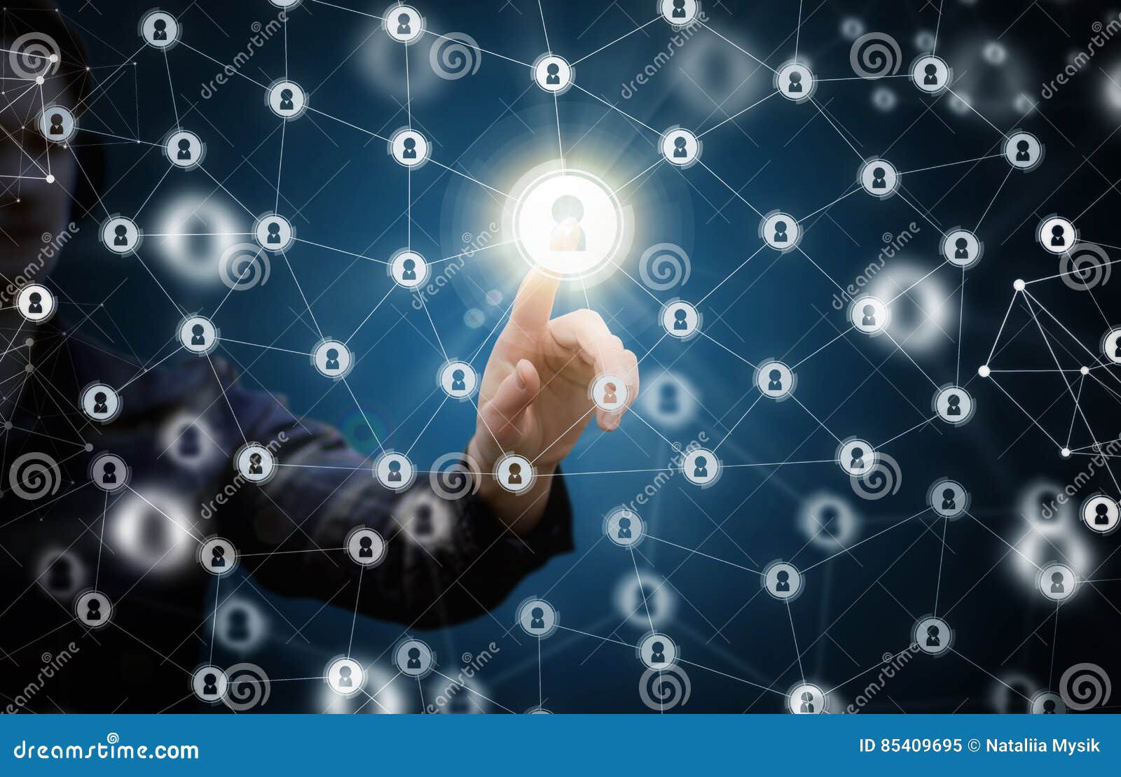 Businesswoman Working with New Modern Computer in the Business Network ...