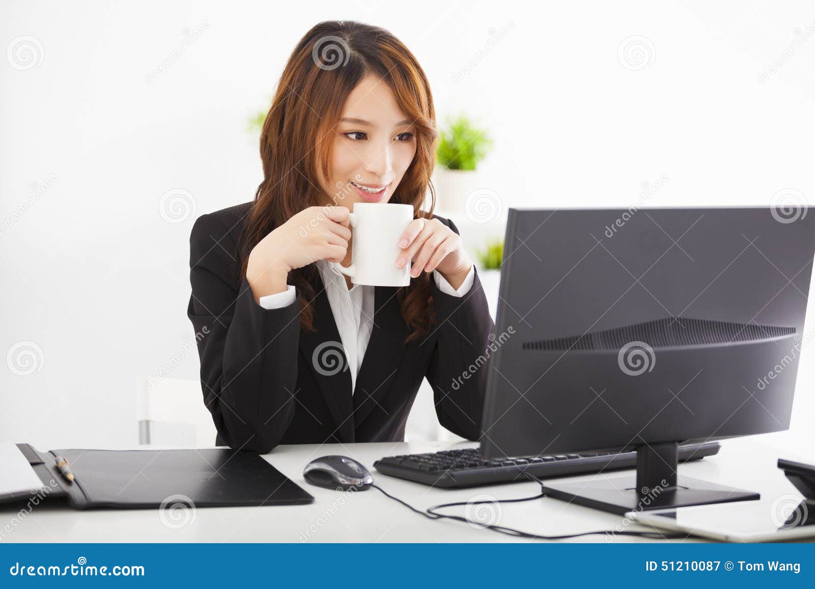 Businesswoman Working in the Office Stock Image - Image of girl ...