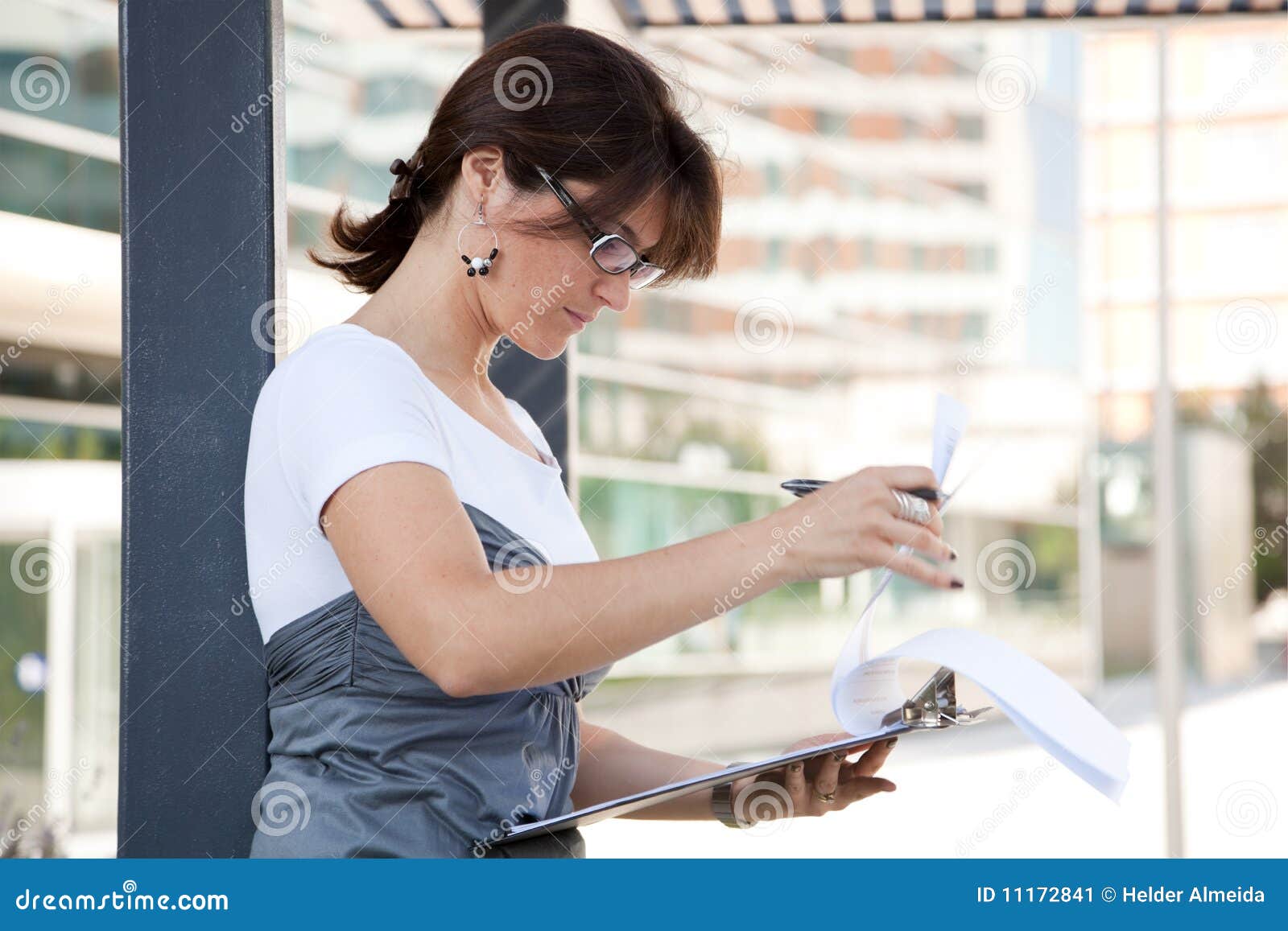 Businesswoman Working Outdoor Stock Image - Image of dressed, expertise ...