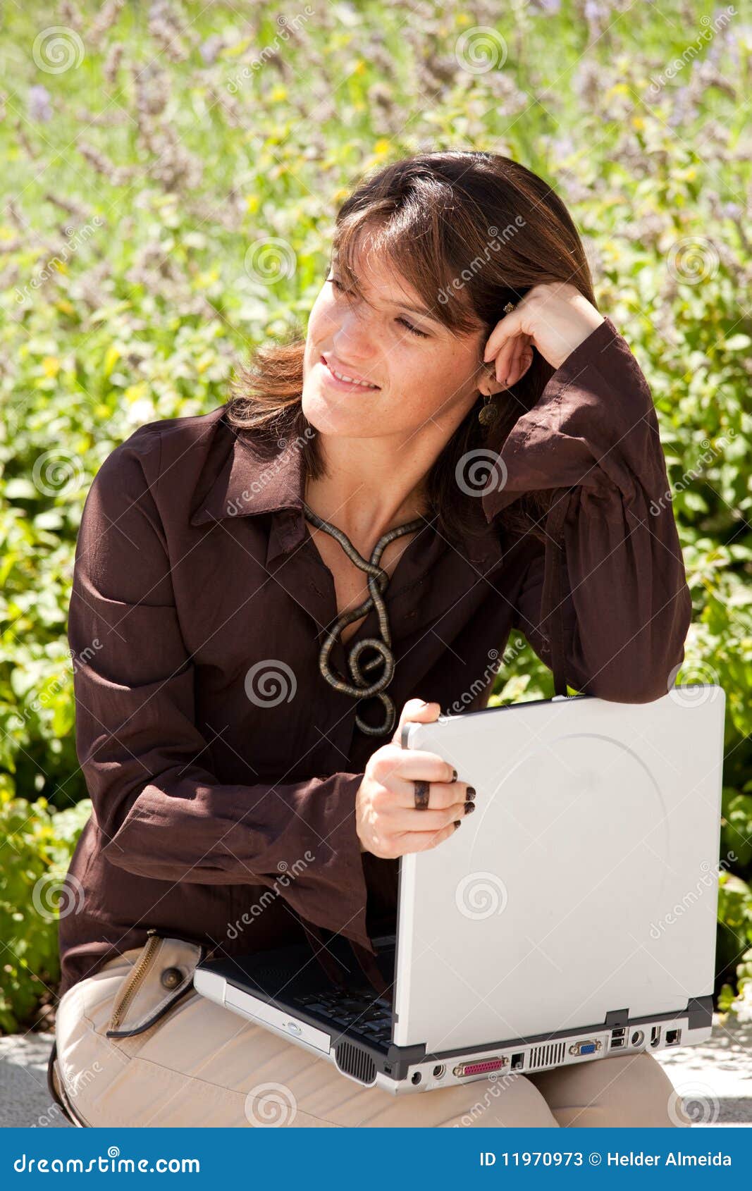 Businesswoman Working Outdoor Stock Image - Image of person, confident ...