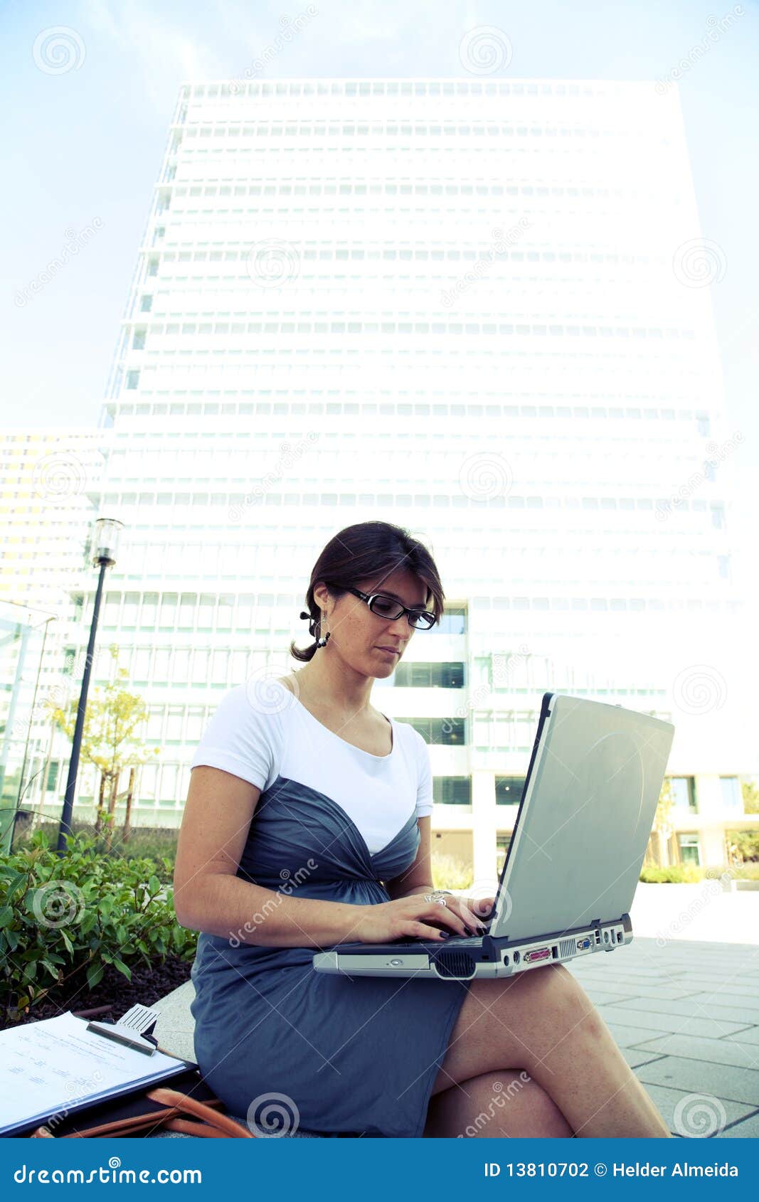 Businesswoman Working Outdoor Stock Photo - Image of glasses, confident ...
