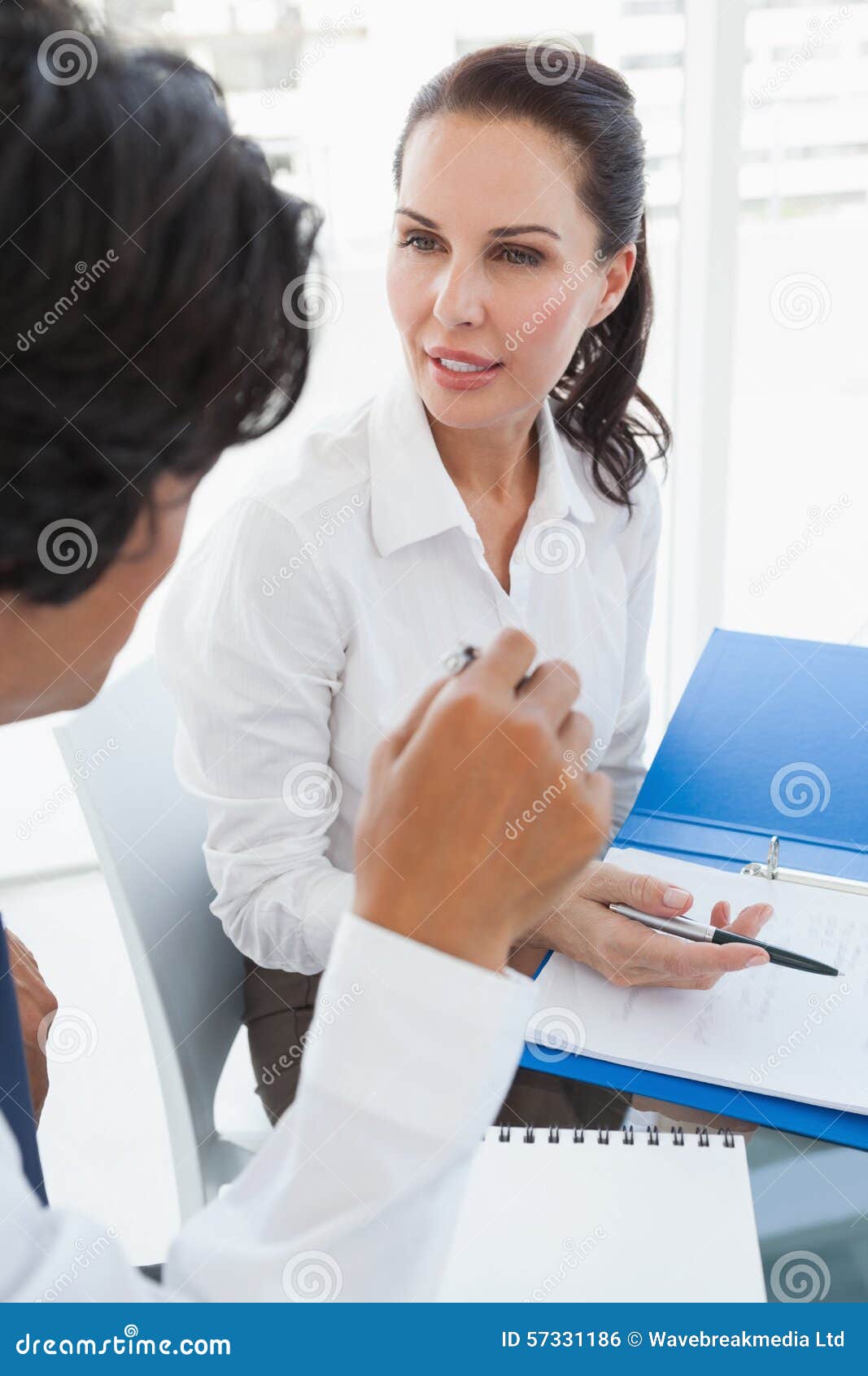 Businesswoman Working with Team Mate Stock Photo - Image of executives ...
