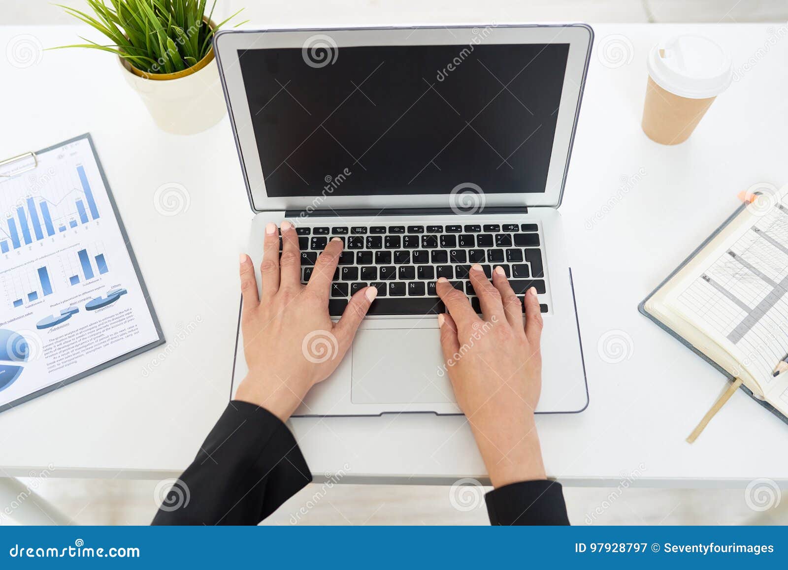 Businesswoman Wrapped Up in Work Stock Image - Image of project ...