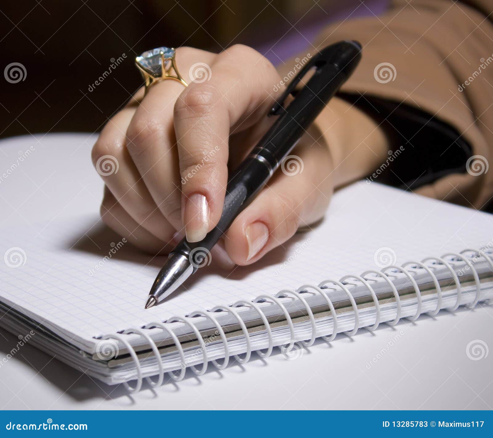 Businesswoman Write Something Stock Image - Image of journalist, pupil ...