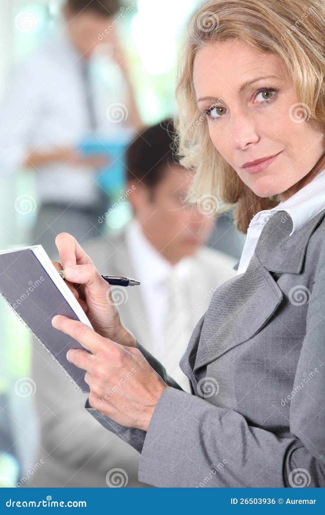 Businesswoman writing stock photo. Image of frontview - 26503936