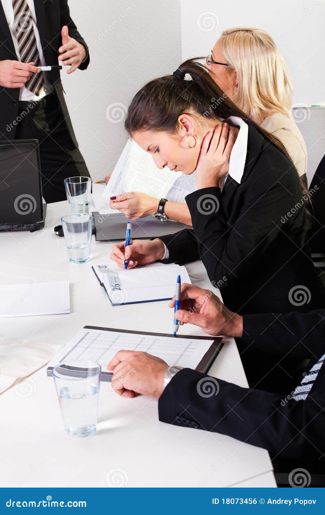 Businesswomen Taking Notes at the Presentation Stock Photo - Image of ...