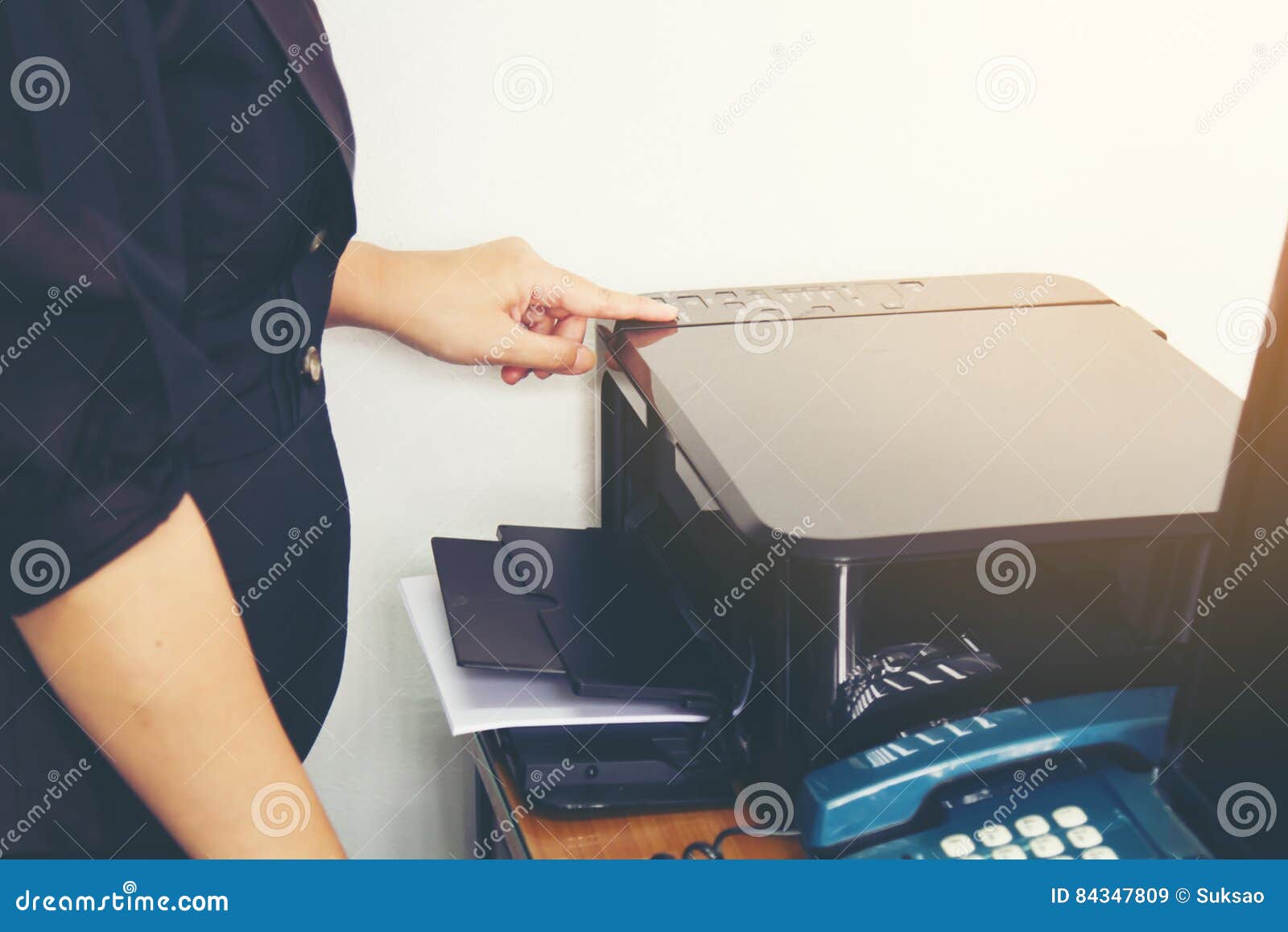 Businesswomen Using Printer Stock Image - Image of person, filter: 84347809