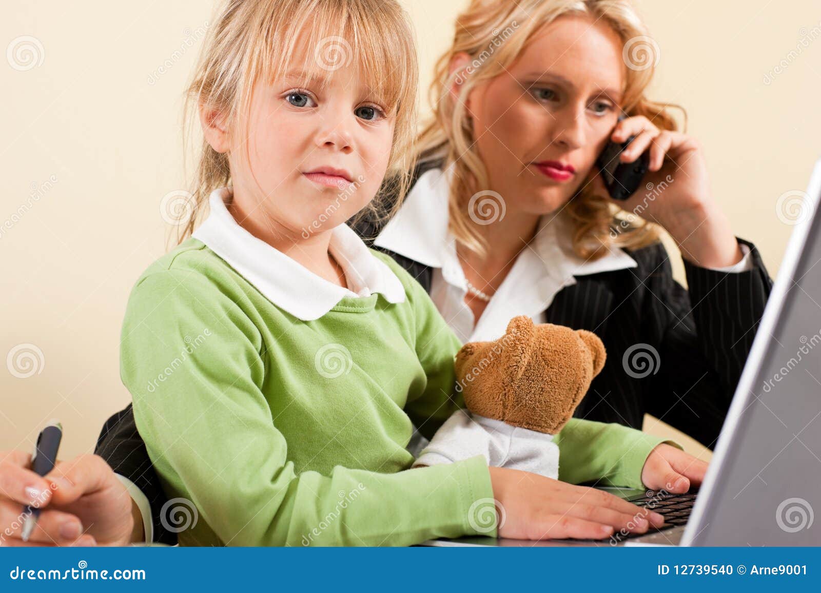 Busineswoman and Mother Cannot Take it All Stock Photo - Image of ...