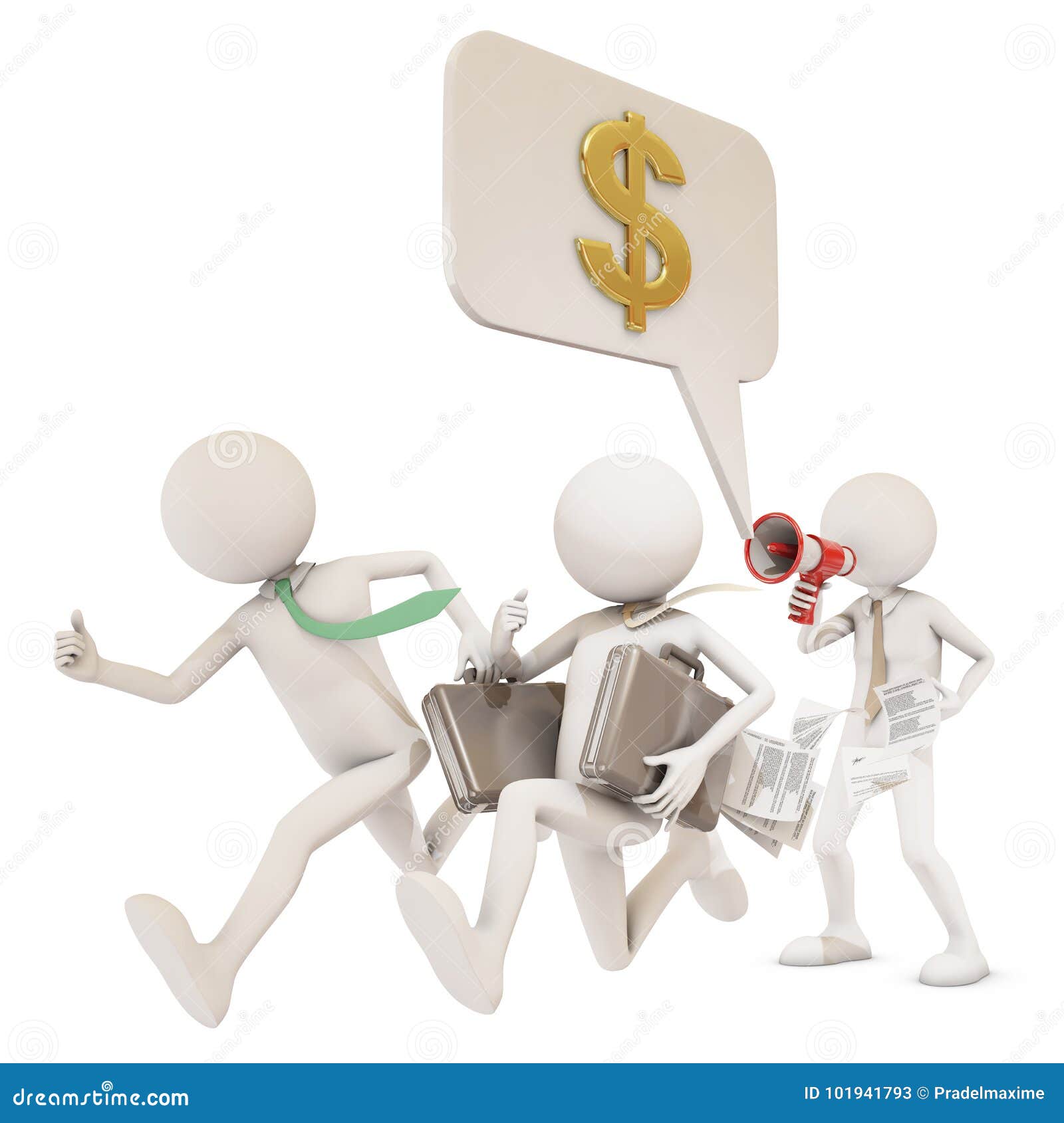 Businness Man Giving Orders with Megaphone Stock Illustration ...