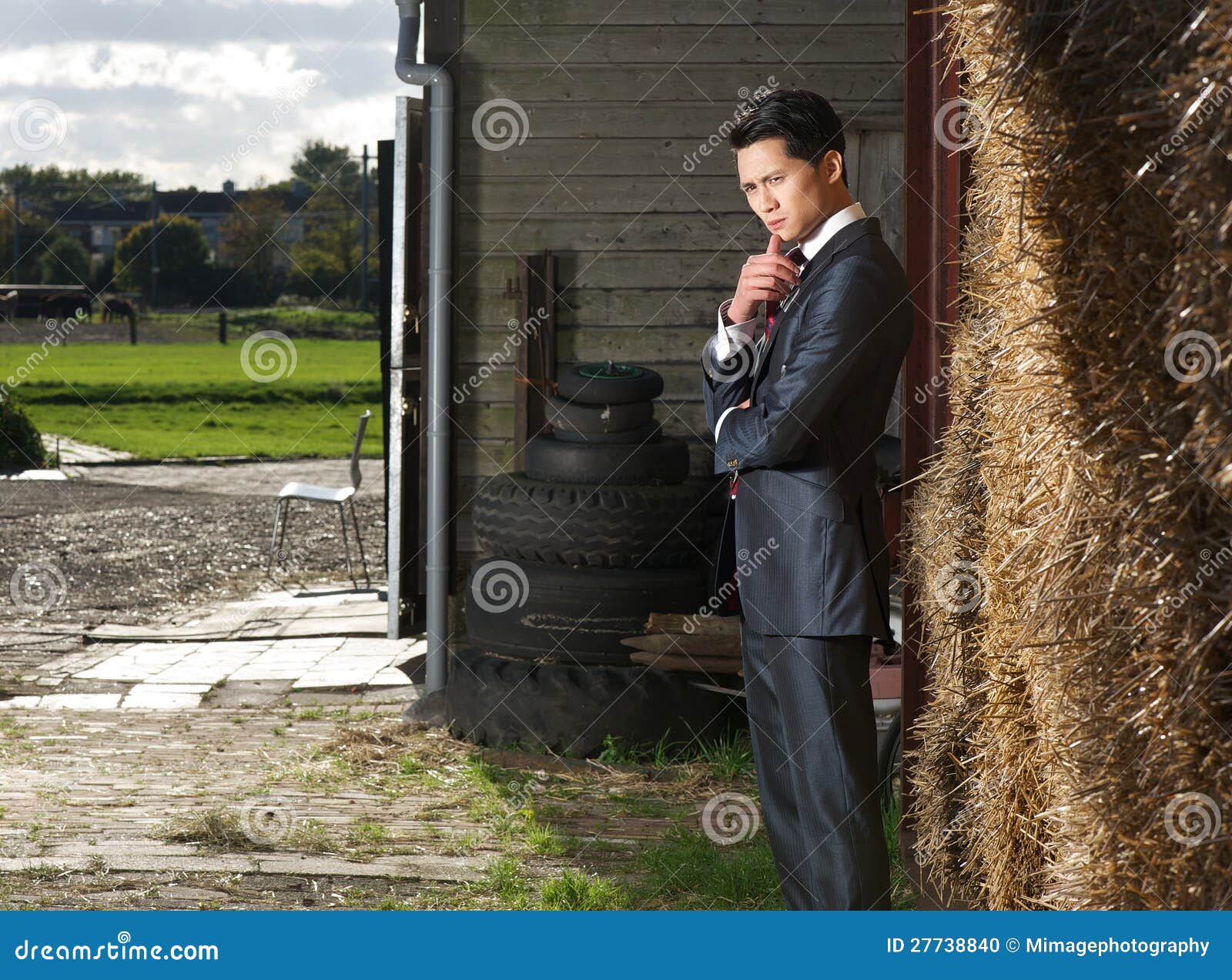 Businnessman in Standing Pose on the Farm Stock Photo - Image of ...