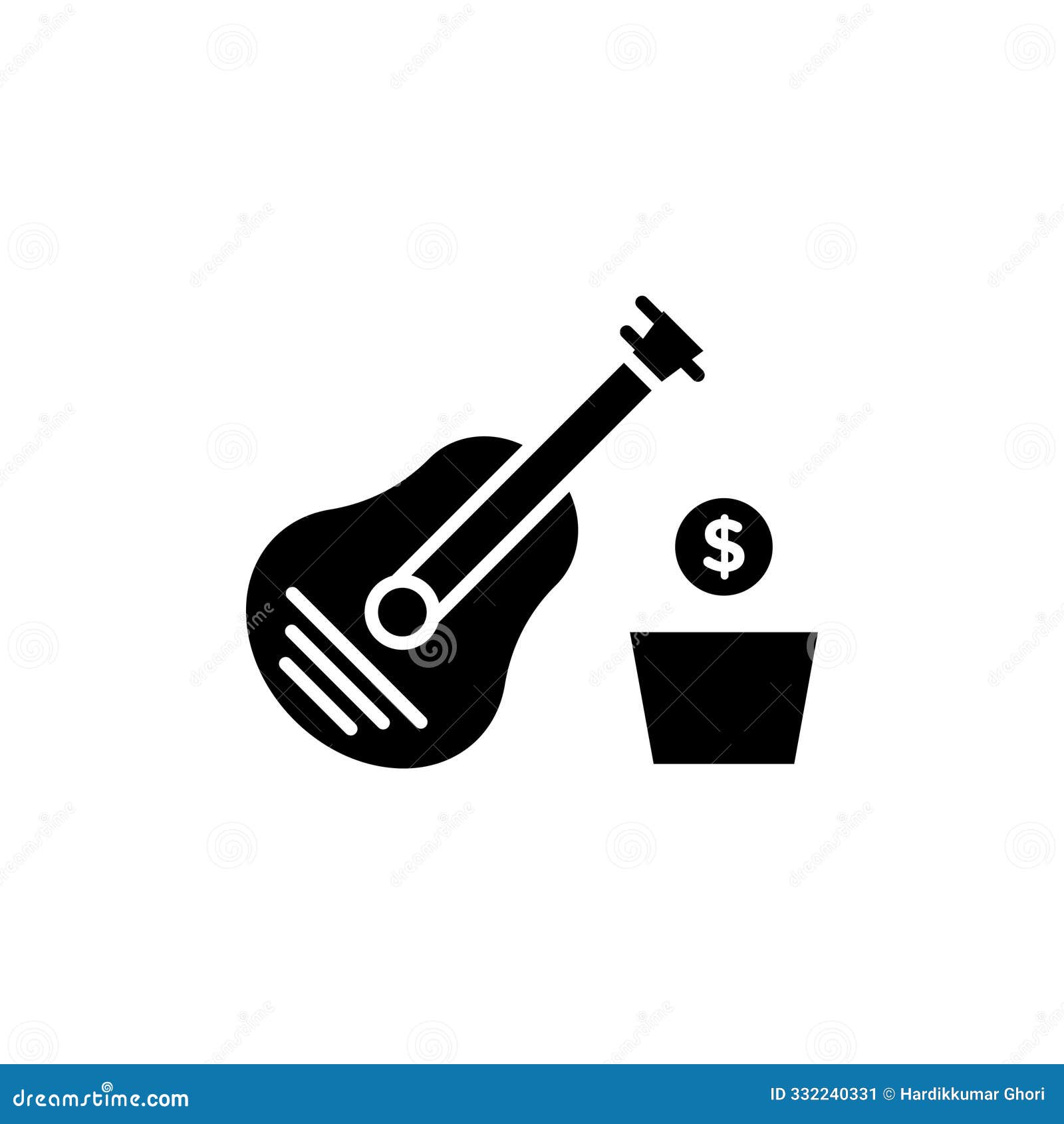 Busking Icon Collection Of Outline Thin Line Symbol Or Sign Cartoon Vector | CartoonDealer.com ...