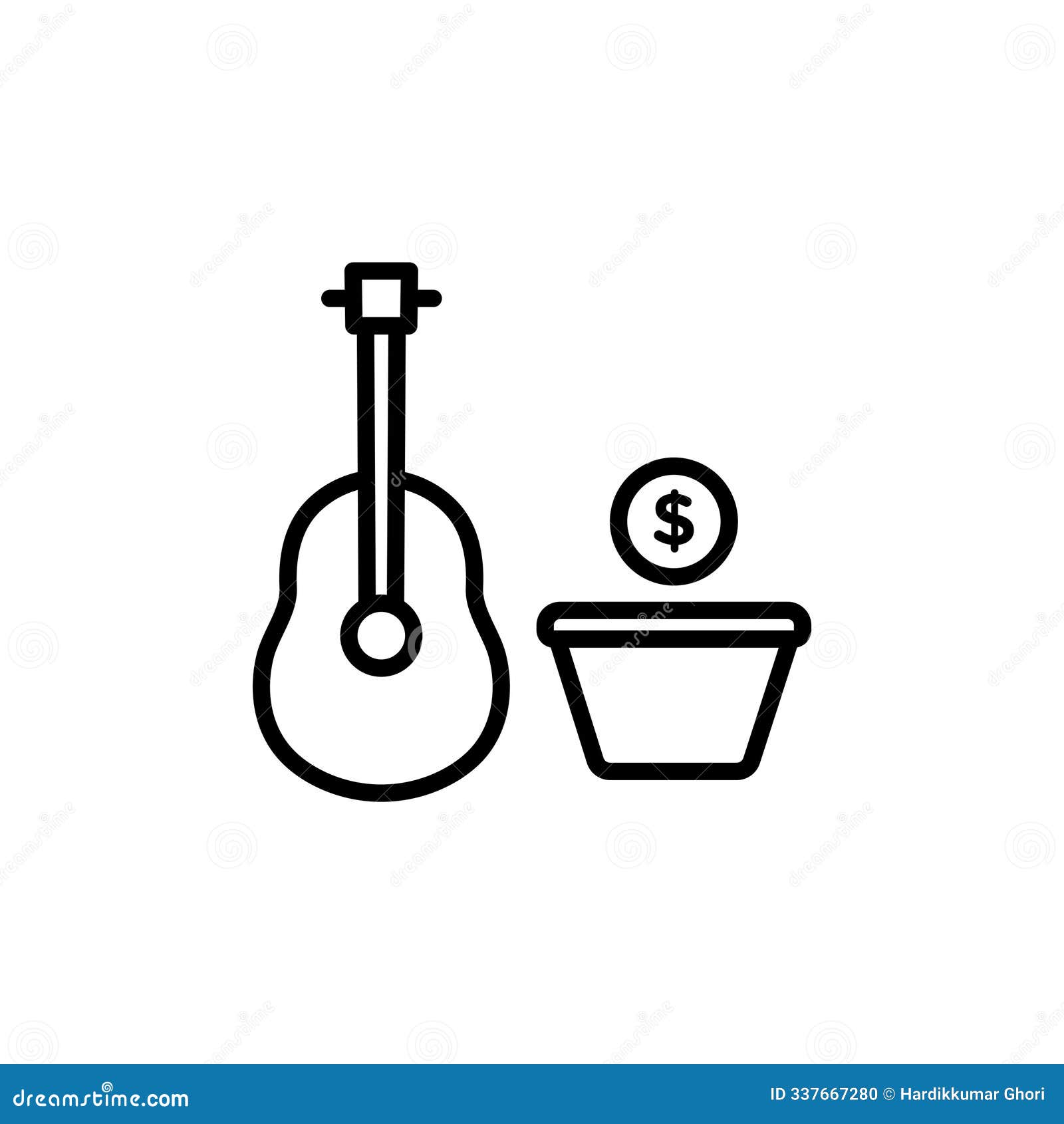 Busking Icon Collection Of Outline Thin Line Symbol Or Sign Cartoon ...