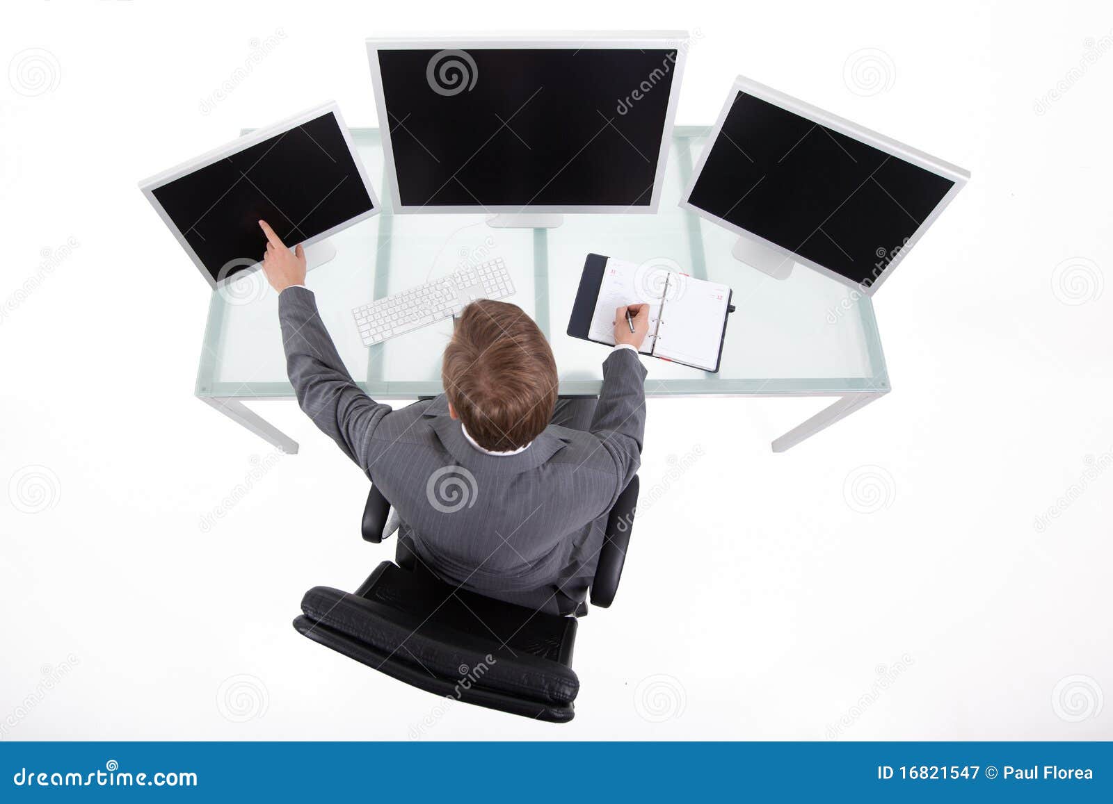 Bussines Man in His Office Upper View Stock Image - Image of multiple ...
