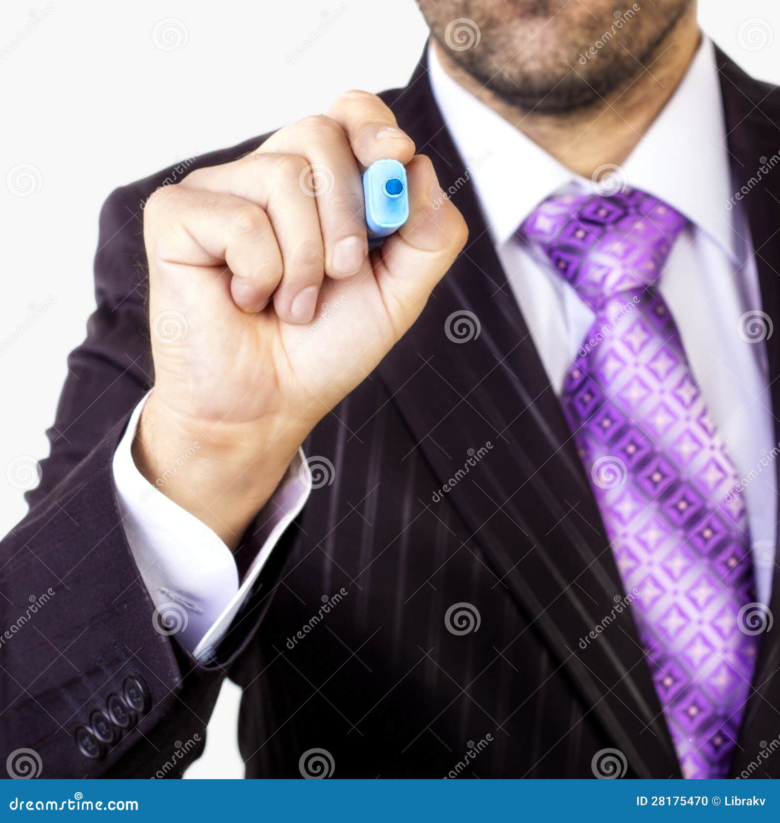 Bussines Man in a Suit Writing Stock Photo - Image of space, board ...